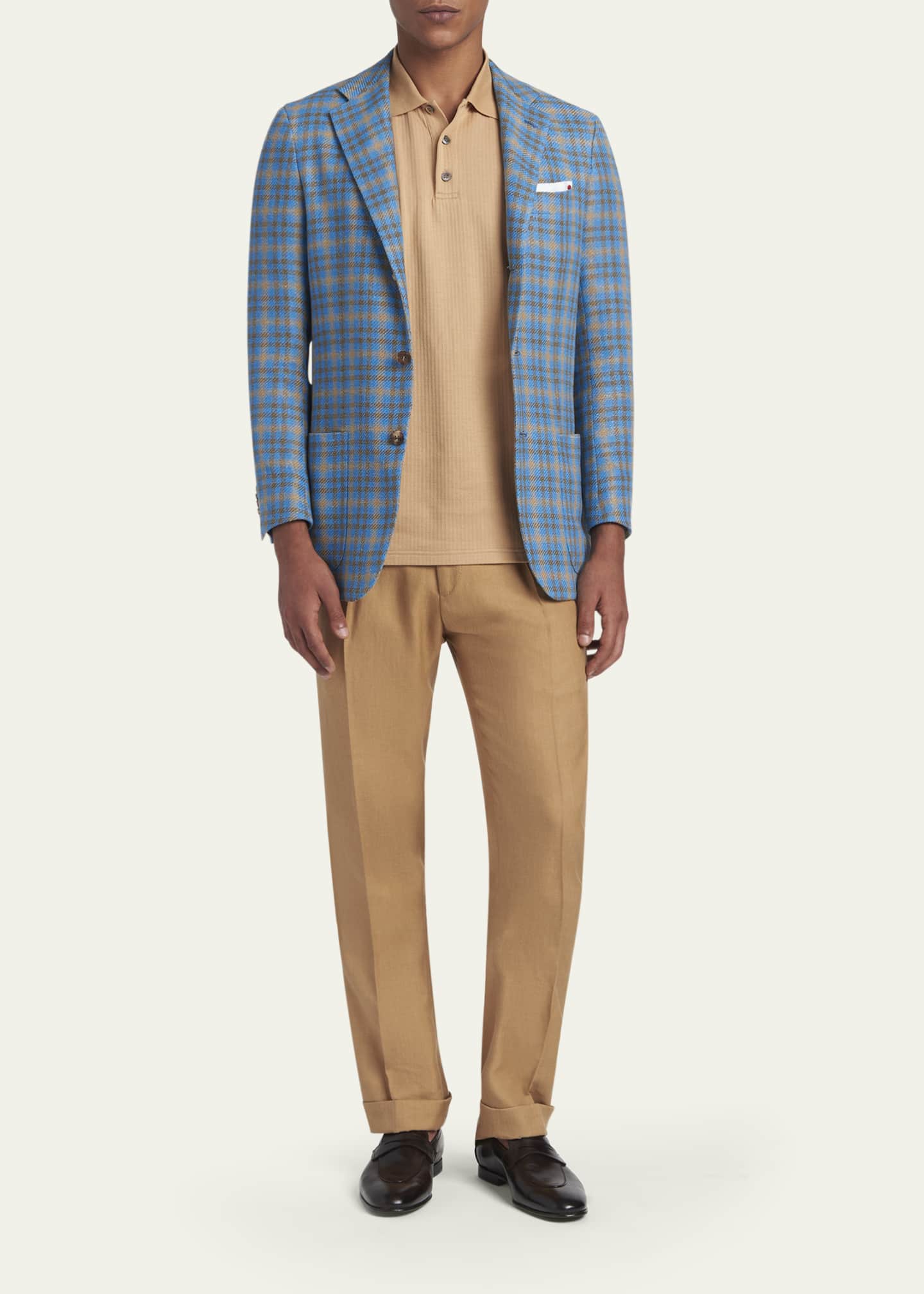 Kiton Men's Cashmere-Blend Straight Leg Pleated Trousers - Bergdorf Goodman