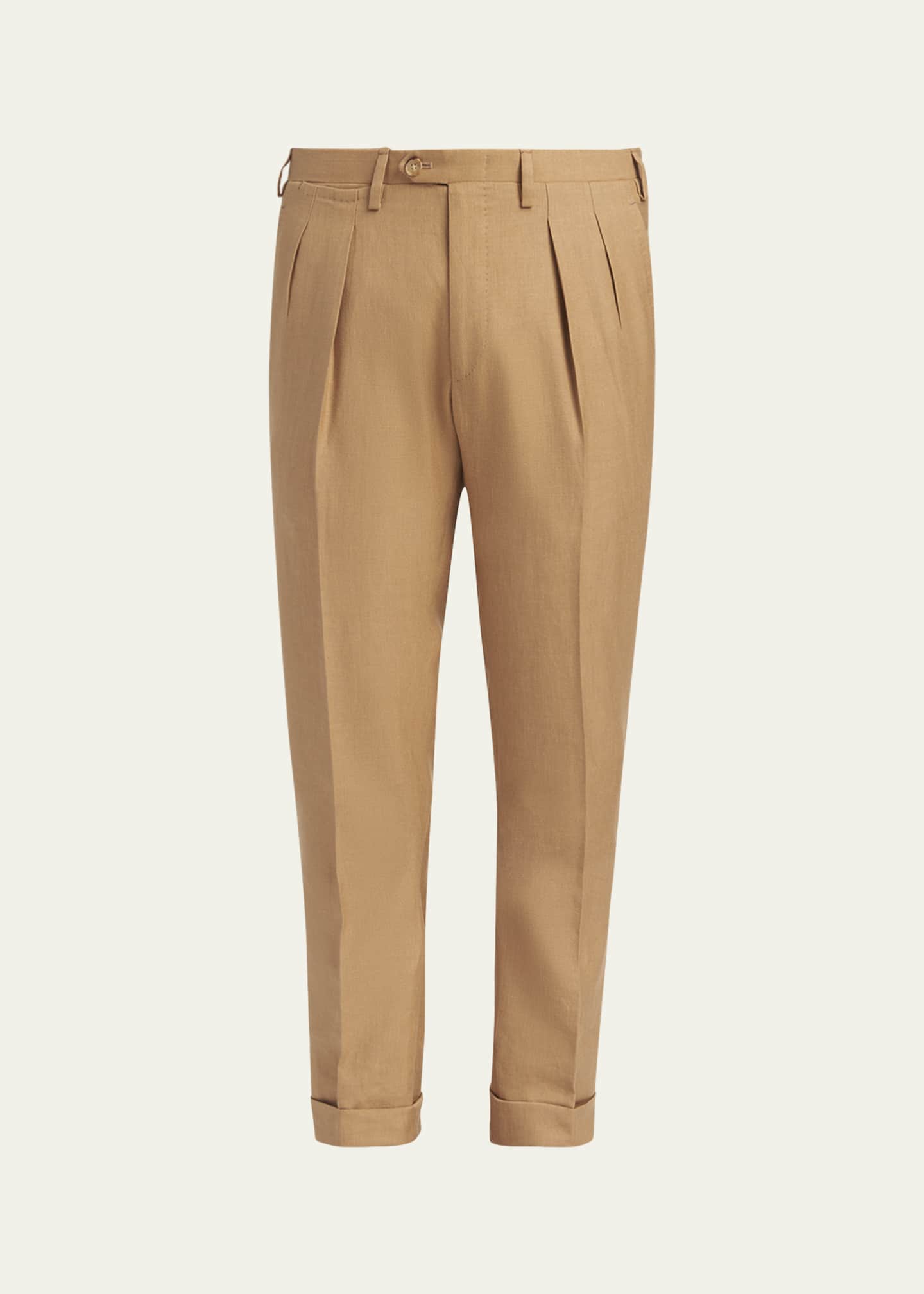 Kiton Men's Cashmere-Blend Straight Leg Pleated Trousers - Bergdorf Goodman