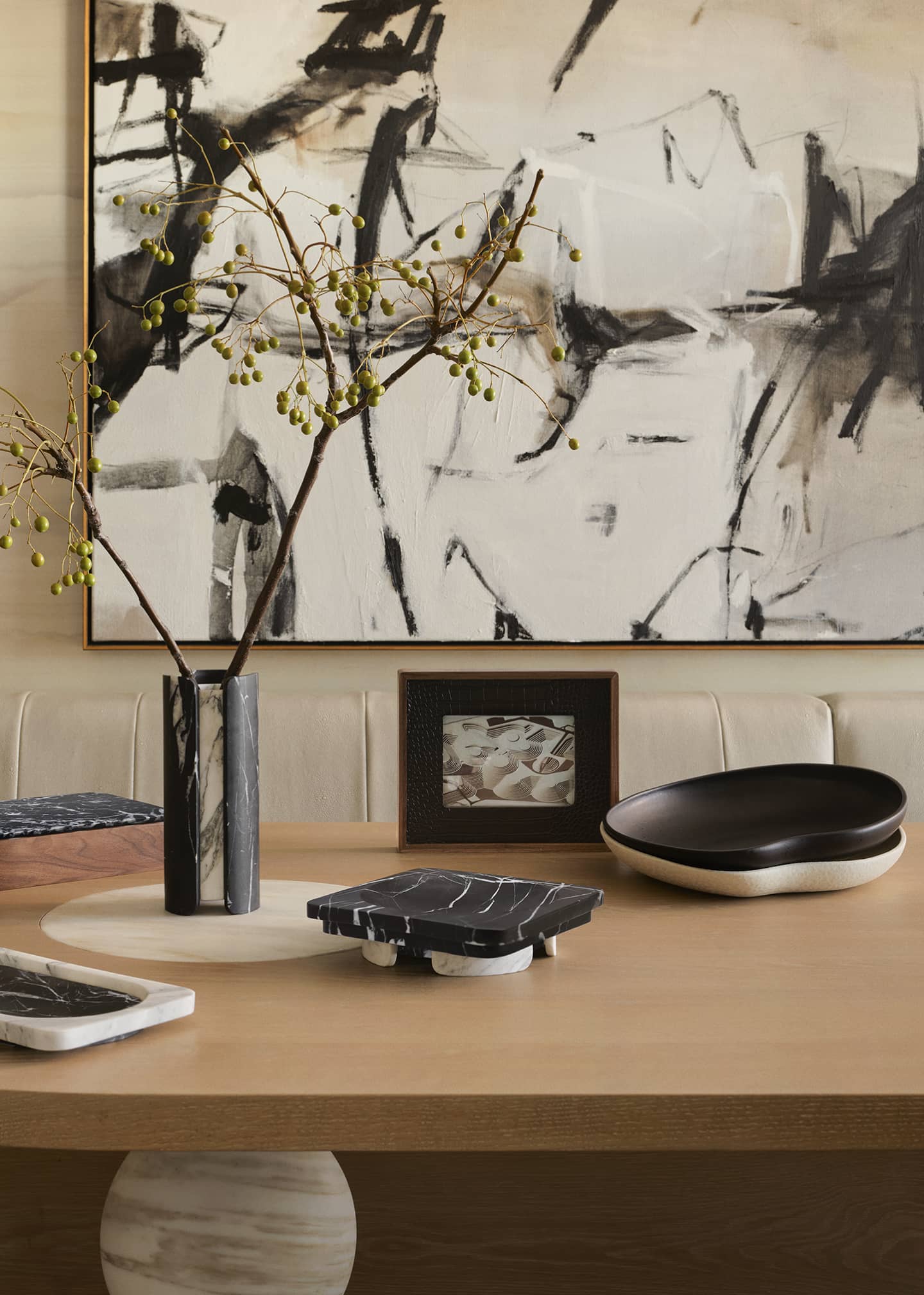 Greg Natale Terreno Wood & Croc-Embossed Vegan Leather Frame, 5" x 7 ...