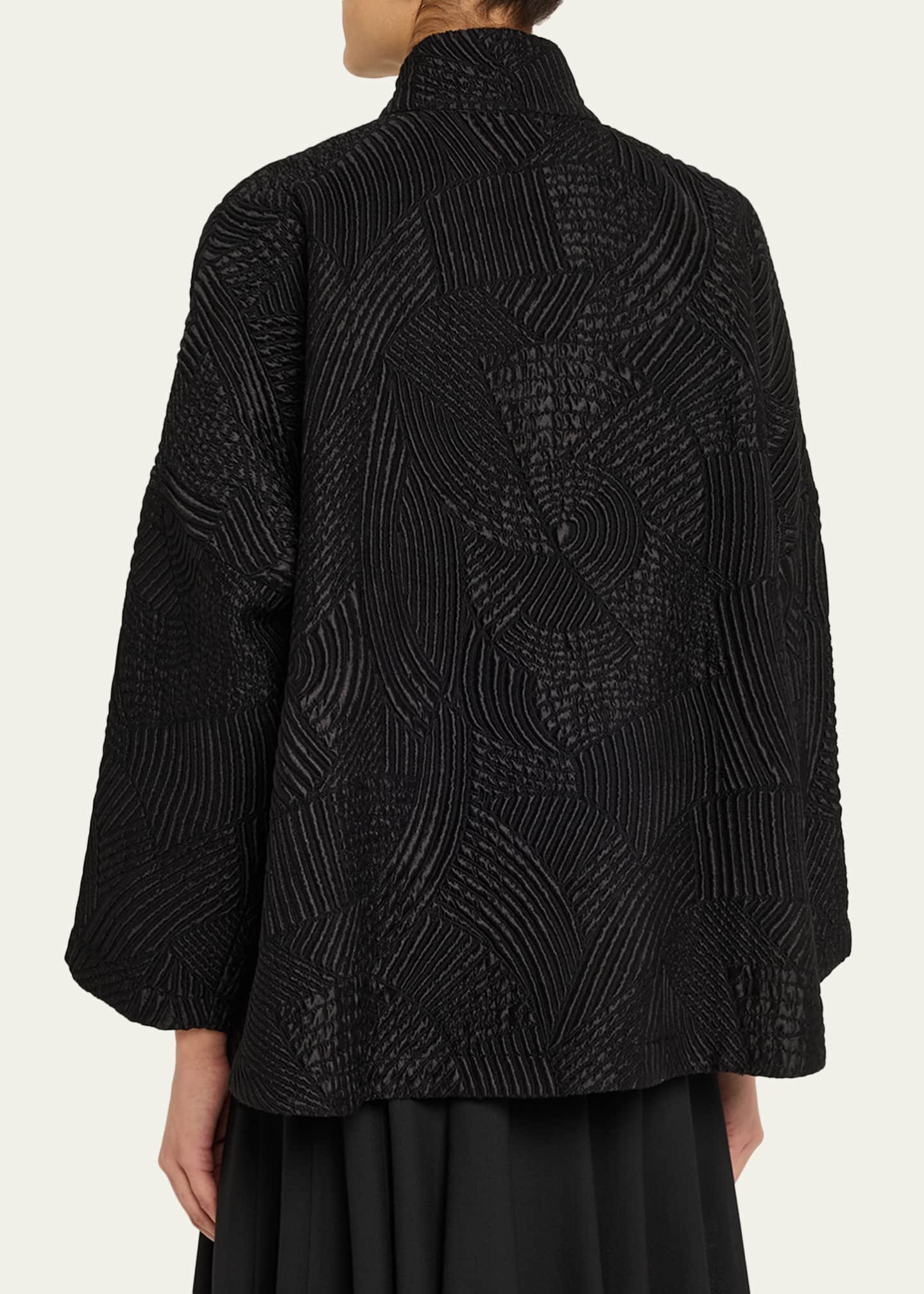 Eskandar Silk Wool Mix Chinese Imperial Jacket With Chinese Collar ...