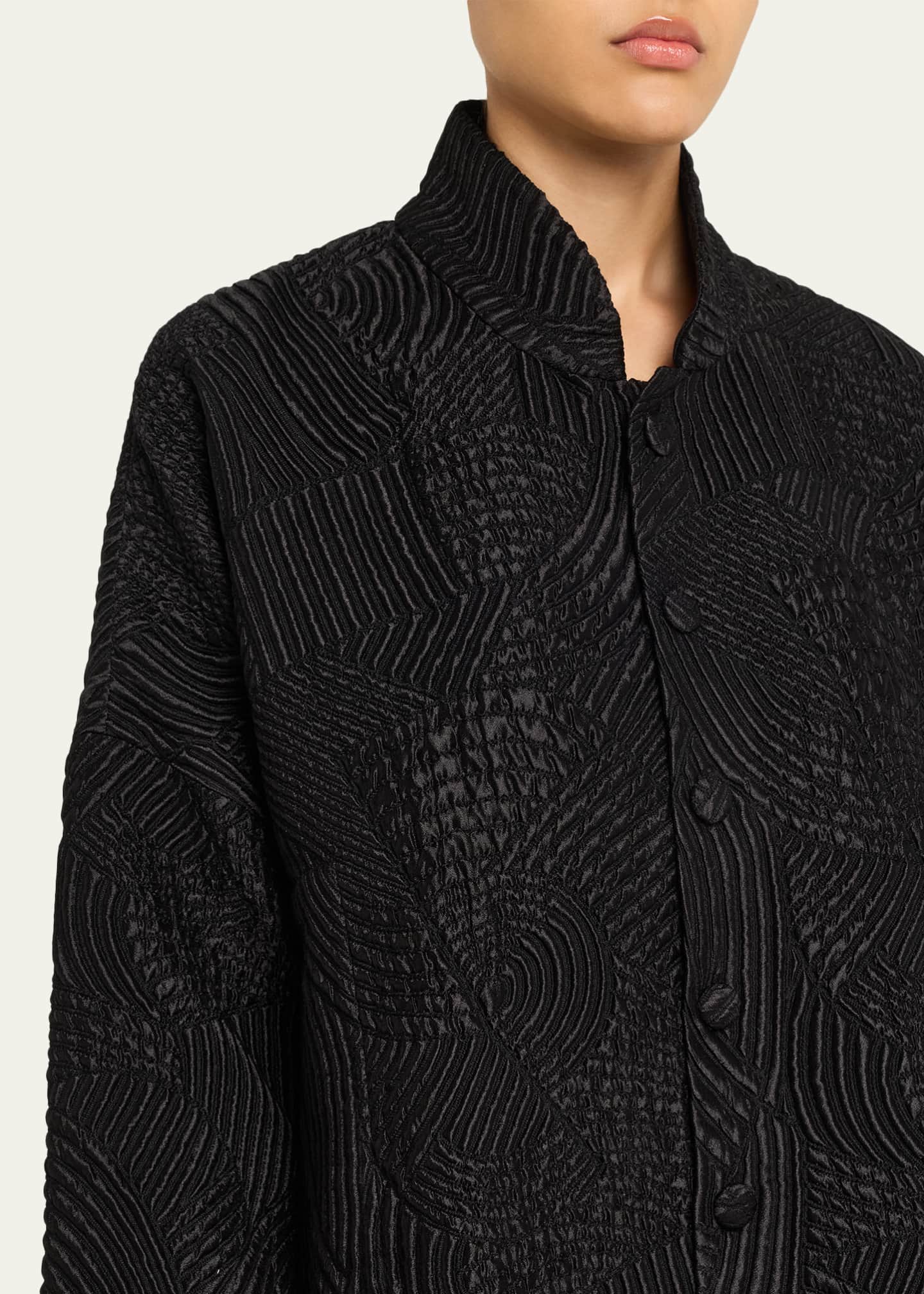 Eskandar Silk Wool Mix Chinese Imperial Jacket With Chinese Collar ...