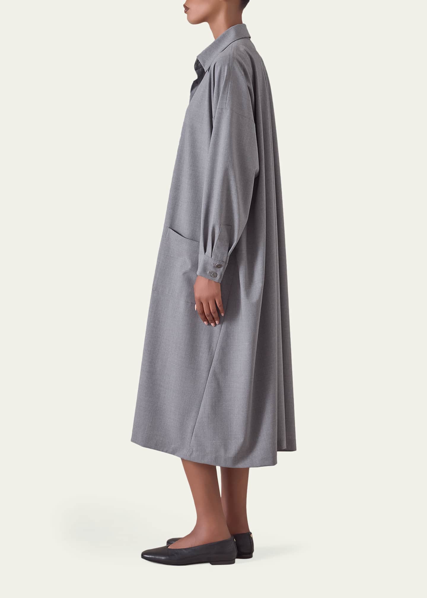 Eskandar Angle To Front Side Seam Shirtdress With Collar - Bergdorf Goodman