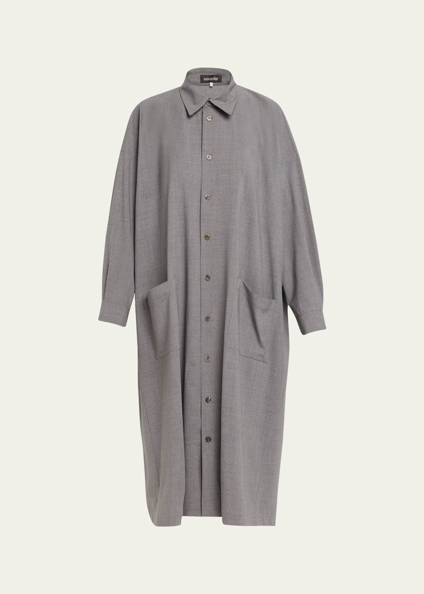 Eskandar Angle To Front Side Seam Shirtdress With Collar - Bergdorf Goodman