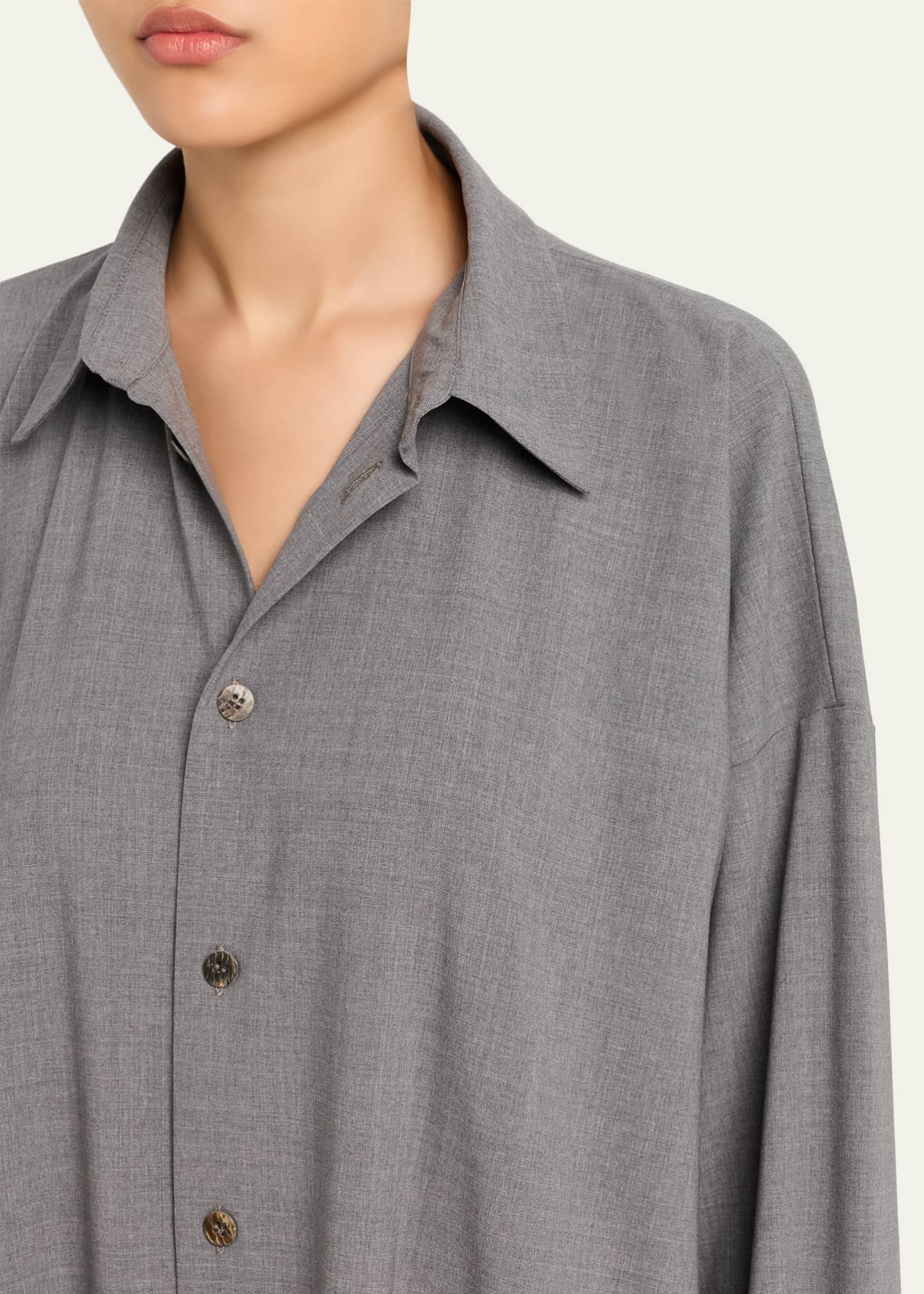 Eskandar Angle To Front Side Seam Shirtdress With Collar - Bergdorf Goodman