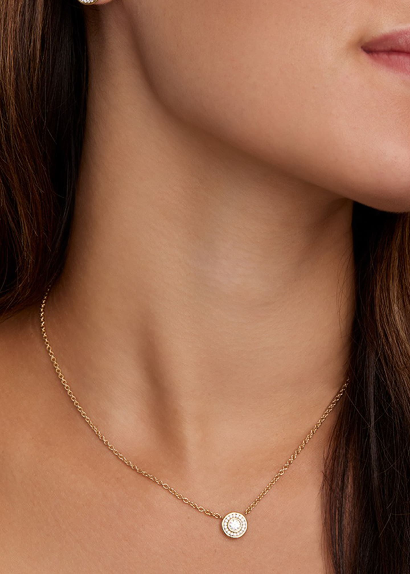 Jamie Wolf 18K Yellow and White Gold Round Diamond Pendant Necklace ...