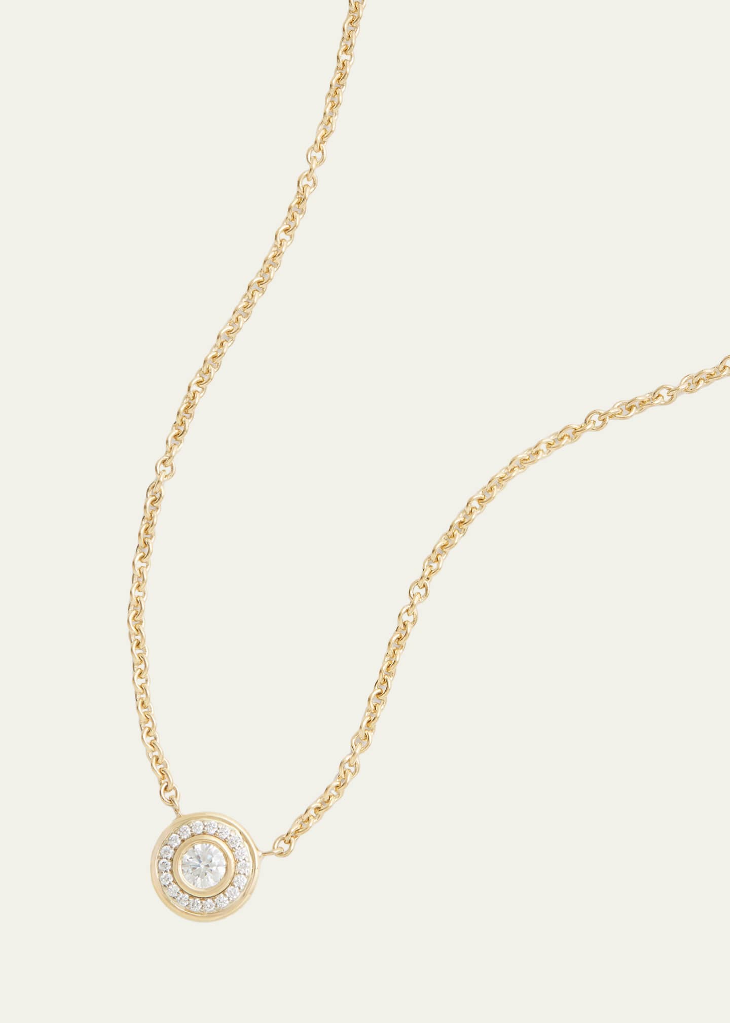 Jamie Wolf 18K Yellow and White Gold Round Diamond Pendant Necklace ...