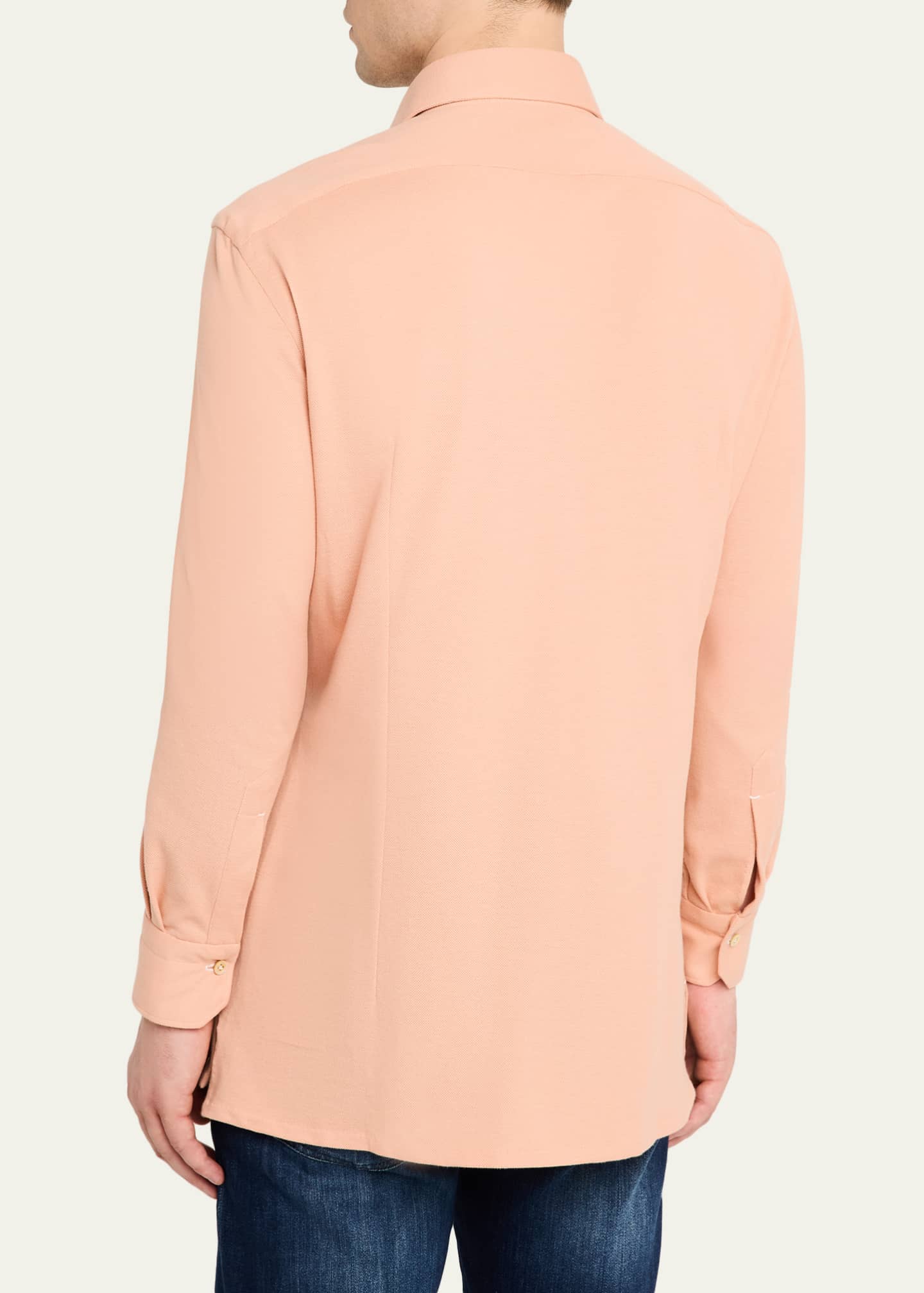 Kiton Men's Nerano Cotton Pique Button-Down Shirt - Bergdorf Goodman