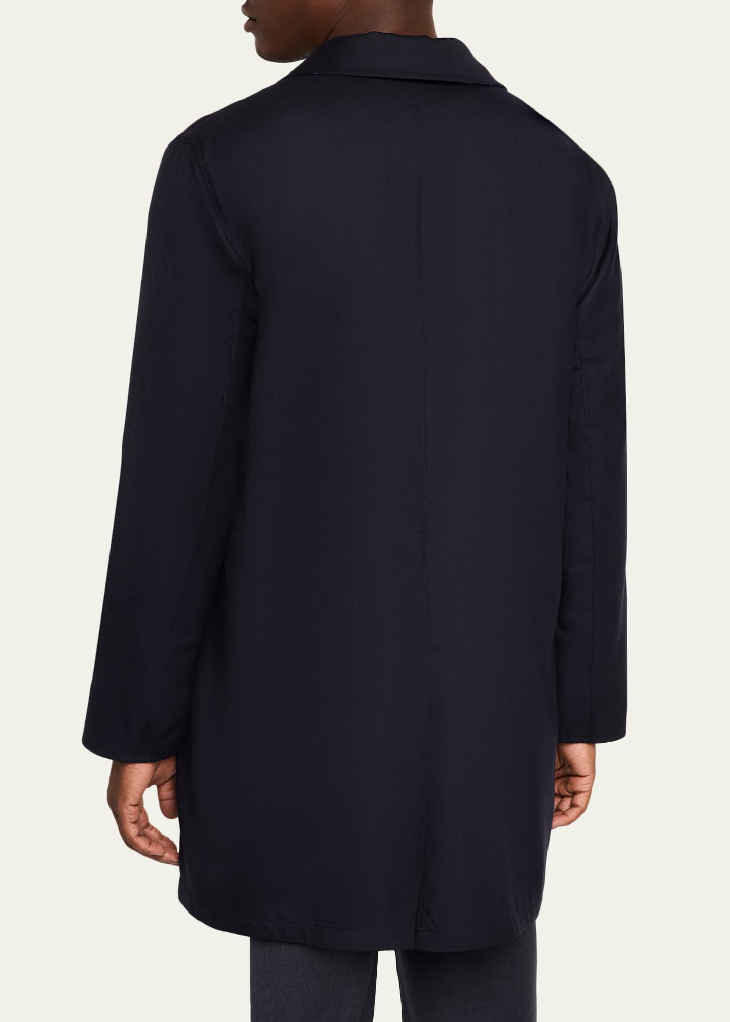 Kiton Men's Wool and Silk Birdseye Reversible Raincoat - Bergdorf Goodman