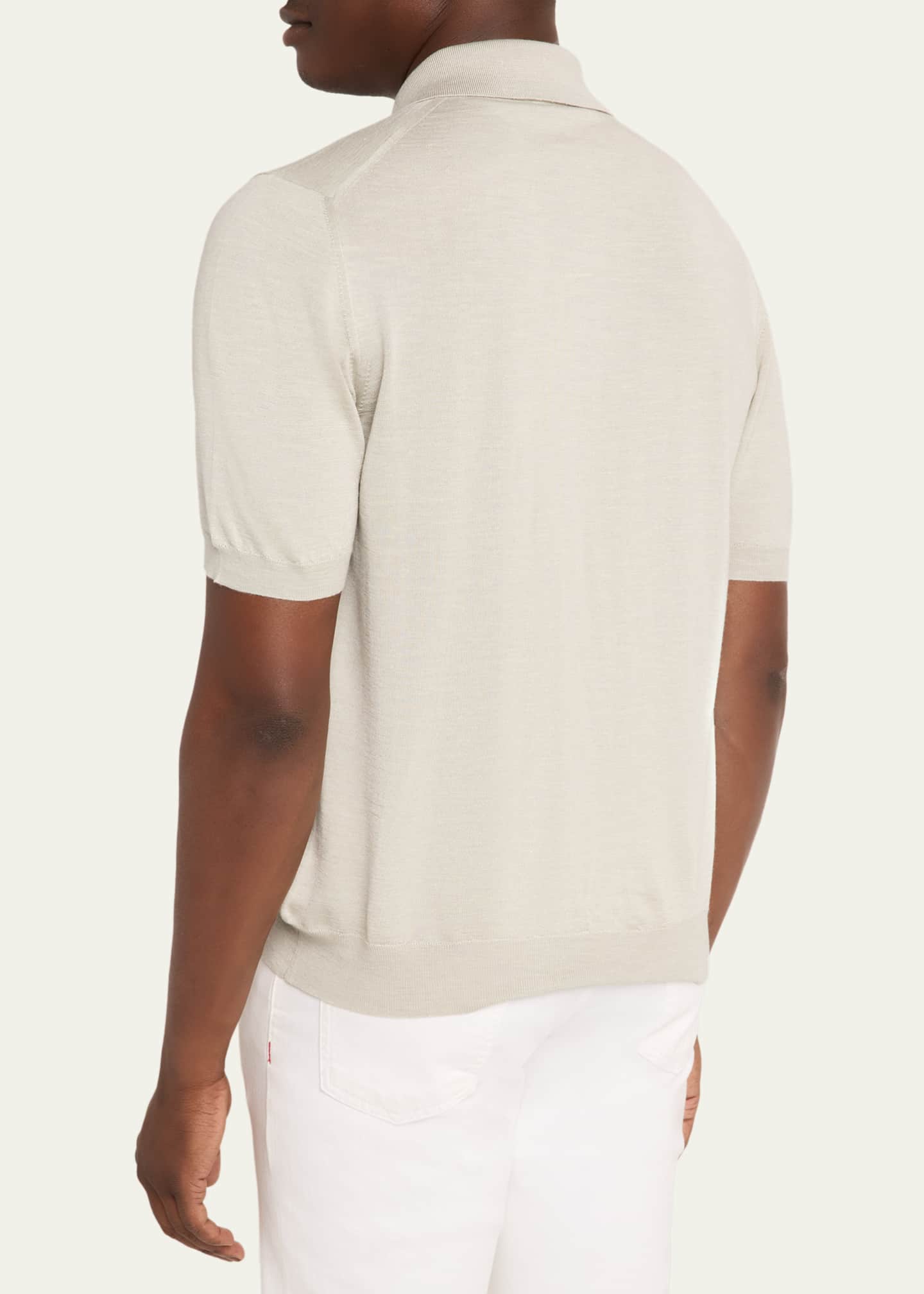 Kiton Men's Cashmere, Linen and Silk Polo Shirt - Bergdorf Goodman
