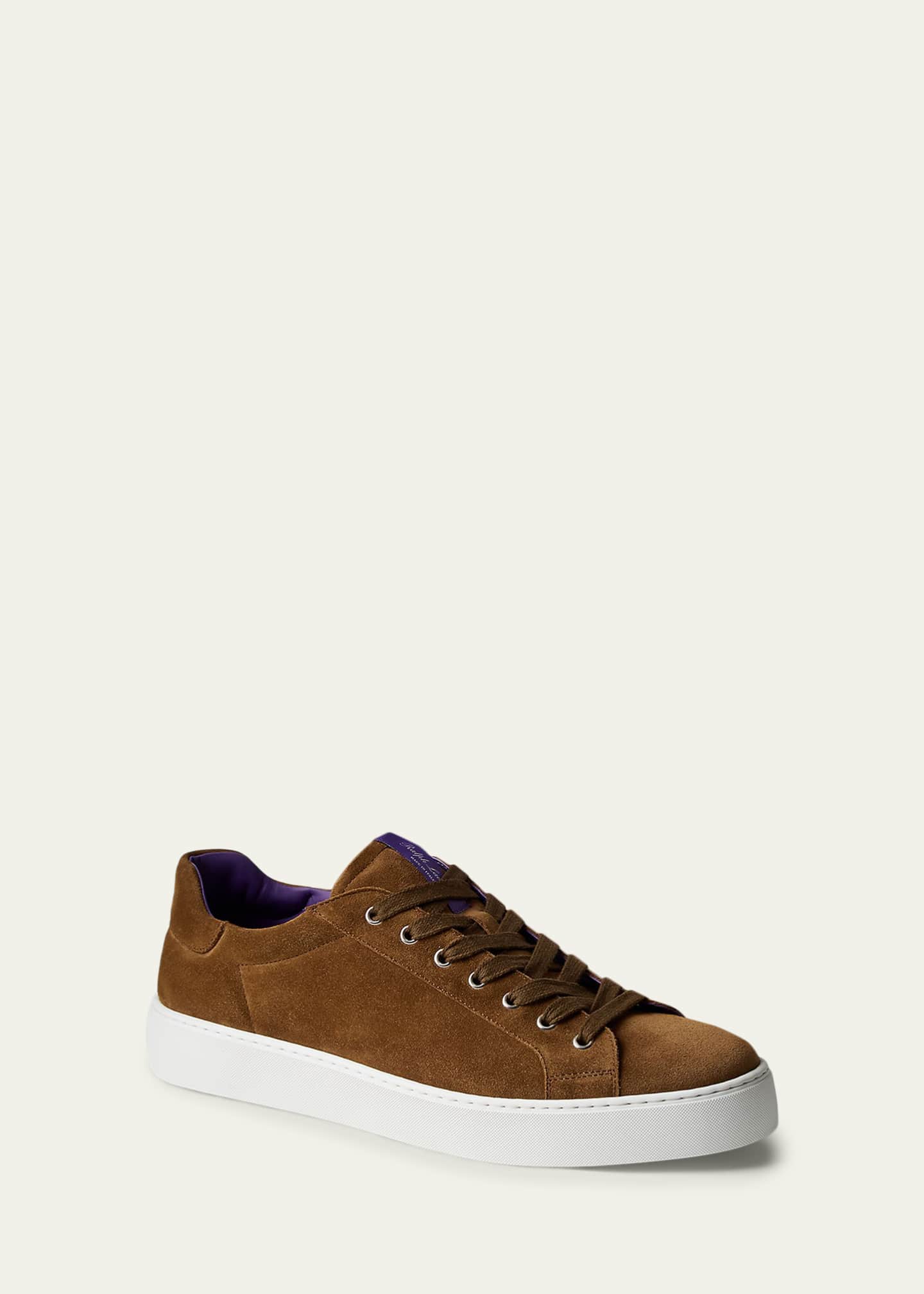 Ralph Lauren Purple Label Severn Calf-Suede Sneaker - Bergdorf Goodman