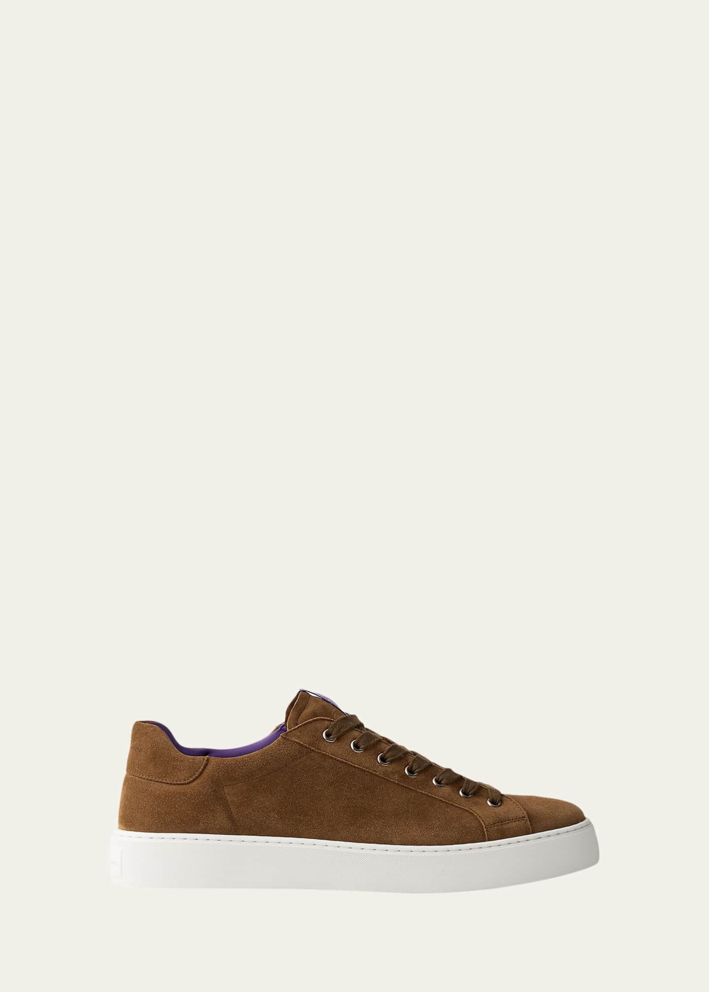 Ralph Lauren Purple Label Severn Calf-Suede Sneaker - Bergdorf Goodman
