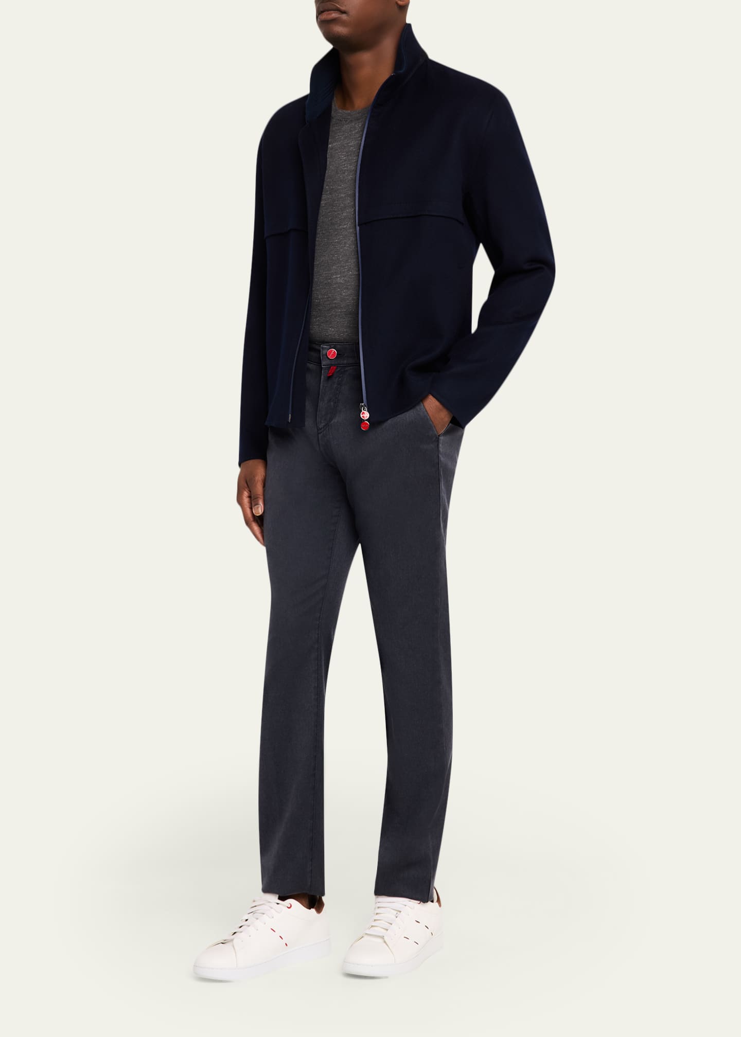 Kiton Men's Cashmere Full-Zip Bomber Jacket - Bergdorf Goodman