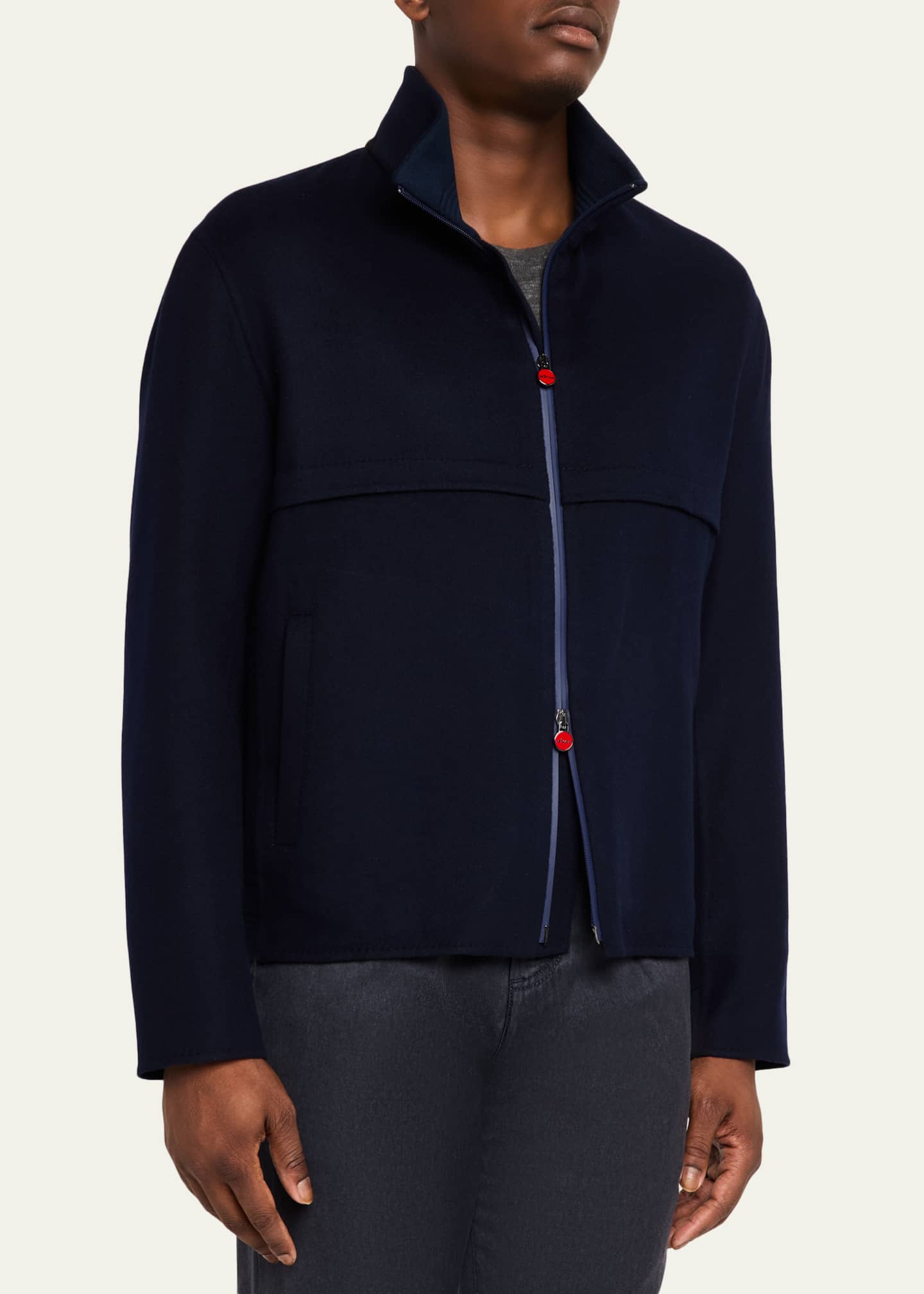 Kiton Men's Cashmere Full-Zip Bomber Jacket - Bergdorf Goodman