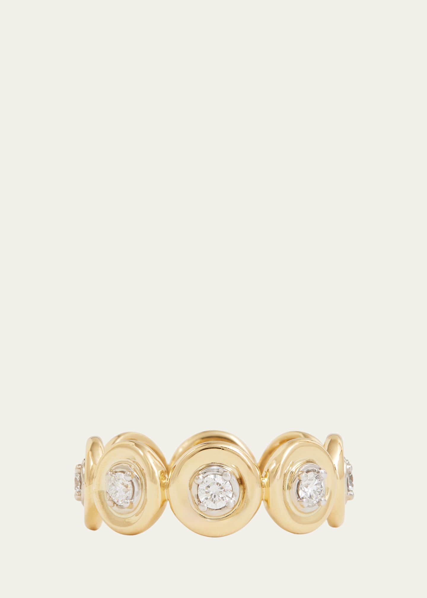 Jamie Wolf 18K Yellow and White Gold Linked Round Diamond Band ...