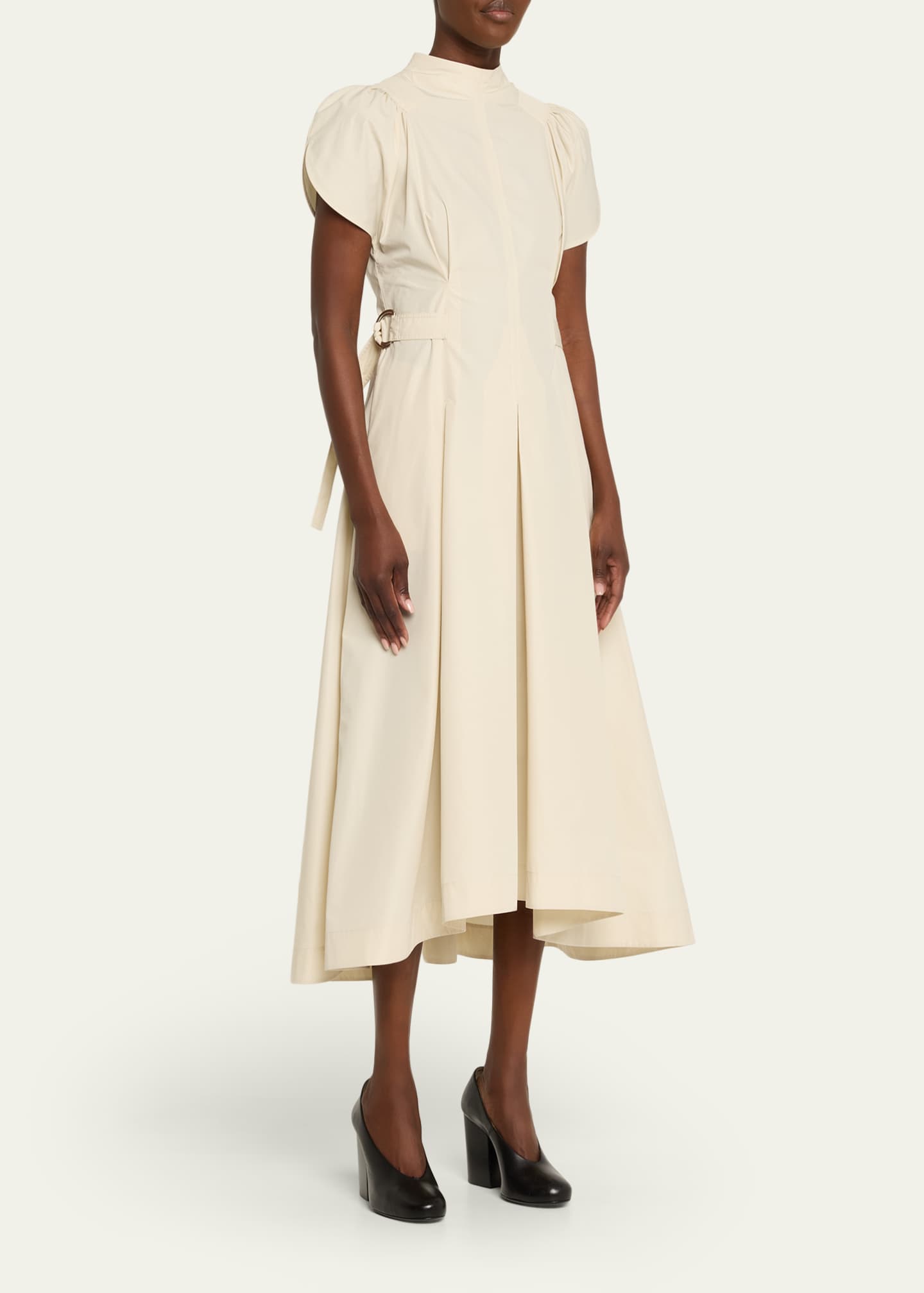 3.1 Phillip Lim A-Line Tulip-Sleeve Midi Dress - Bergdorf Goodman