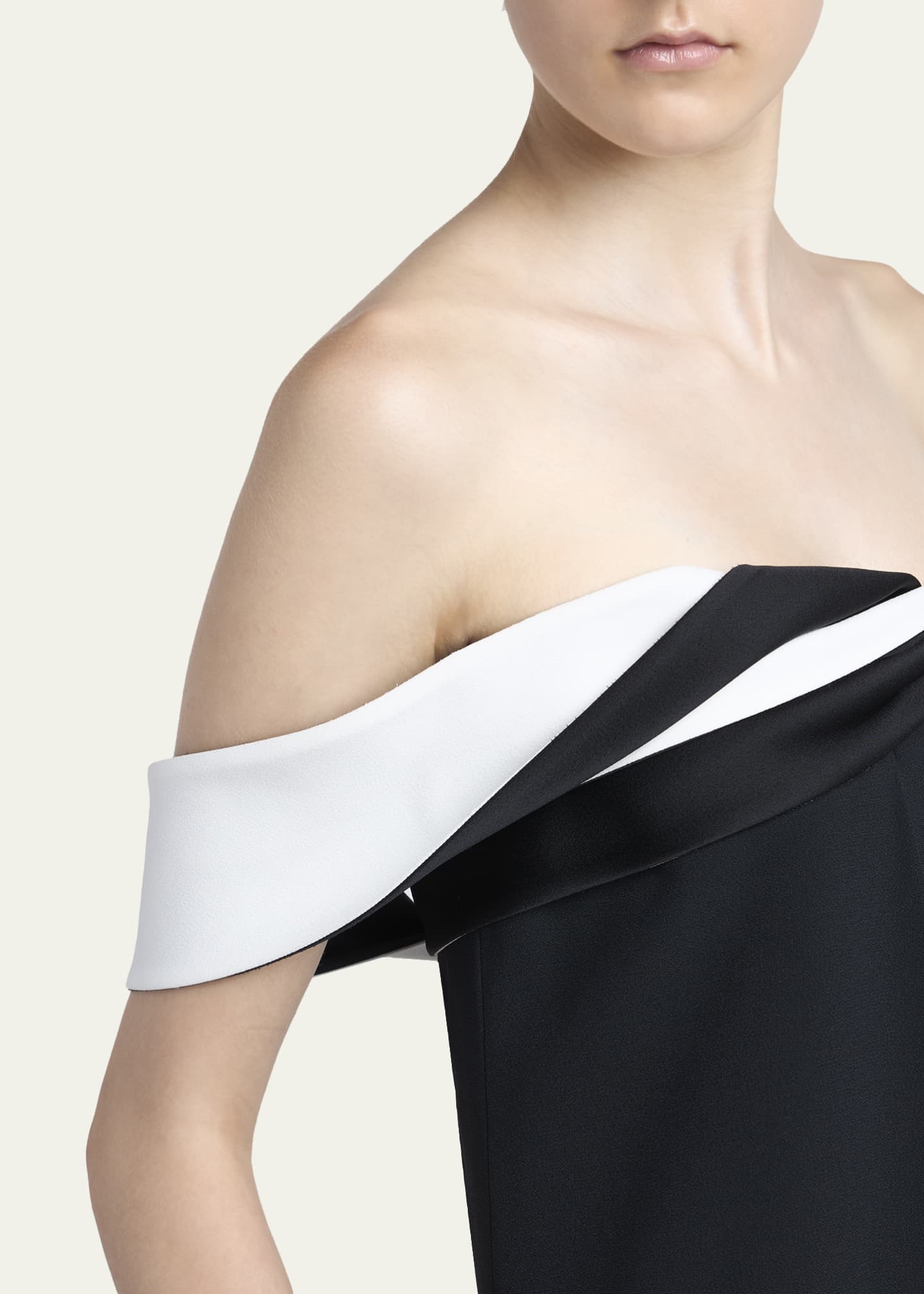 TOM FORD Bicolor Twisted Off-The-Shoulder Satin Gown - Bergdorf Goodman