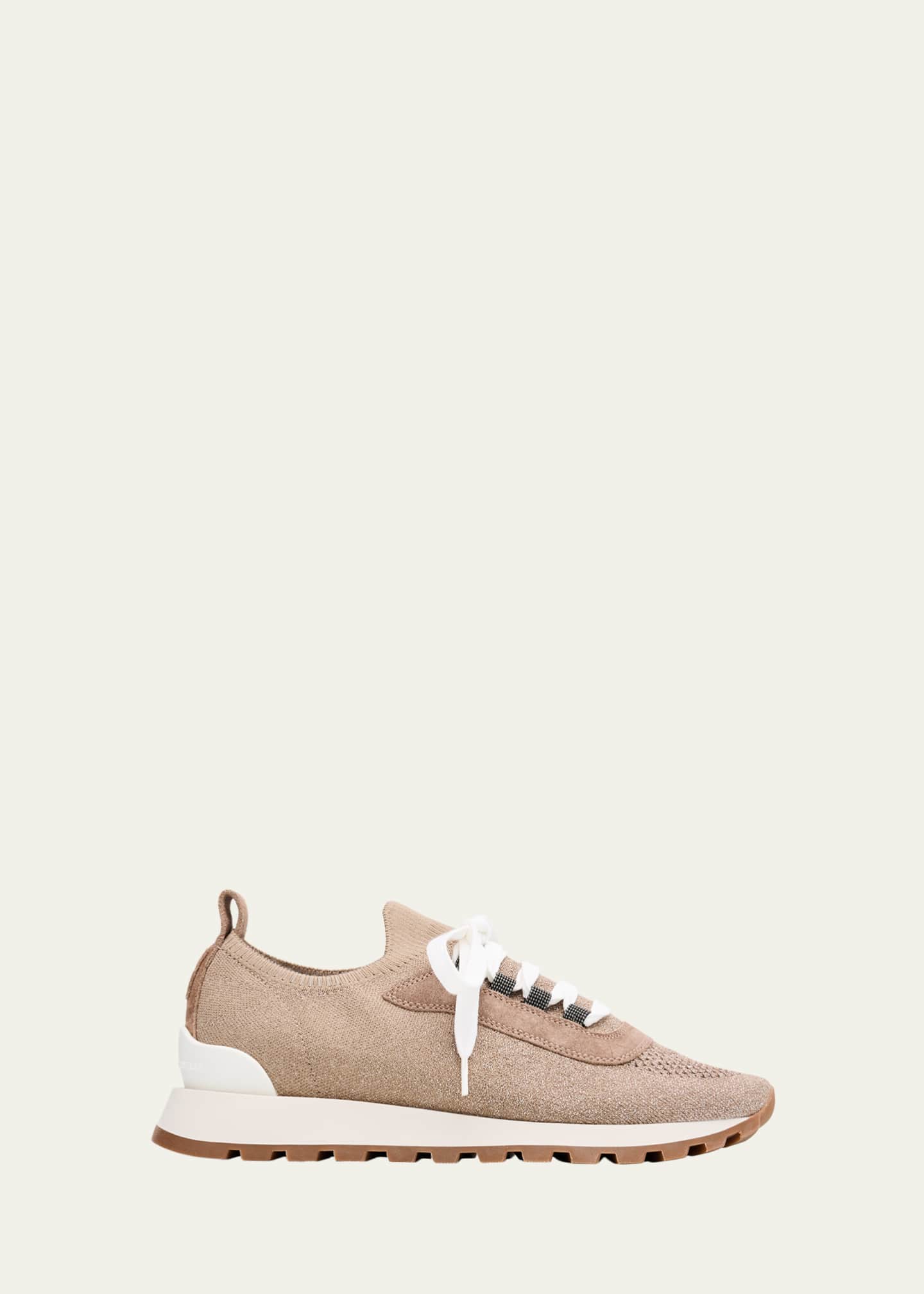 Brunello Cucinelli Sparkling Knit Runner Sneakers - Bergdorf Goodman