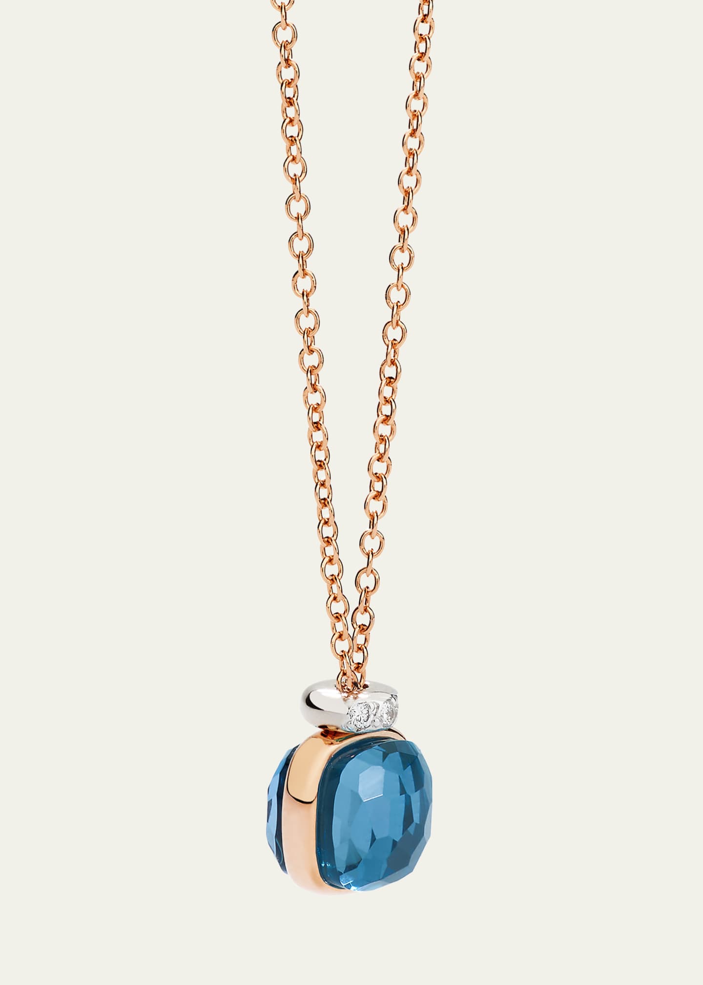 Pomellato Nudo 18K Rose Gold London Blue Topaz Pendant Necklace ...