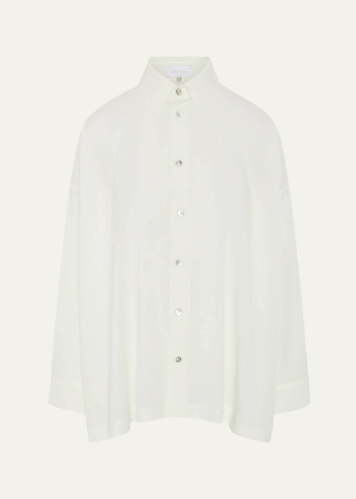 Eskandar Angle-To-Front Side Seam Shirt With Collar (Long Length ...