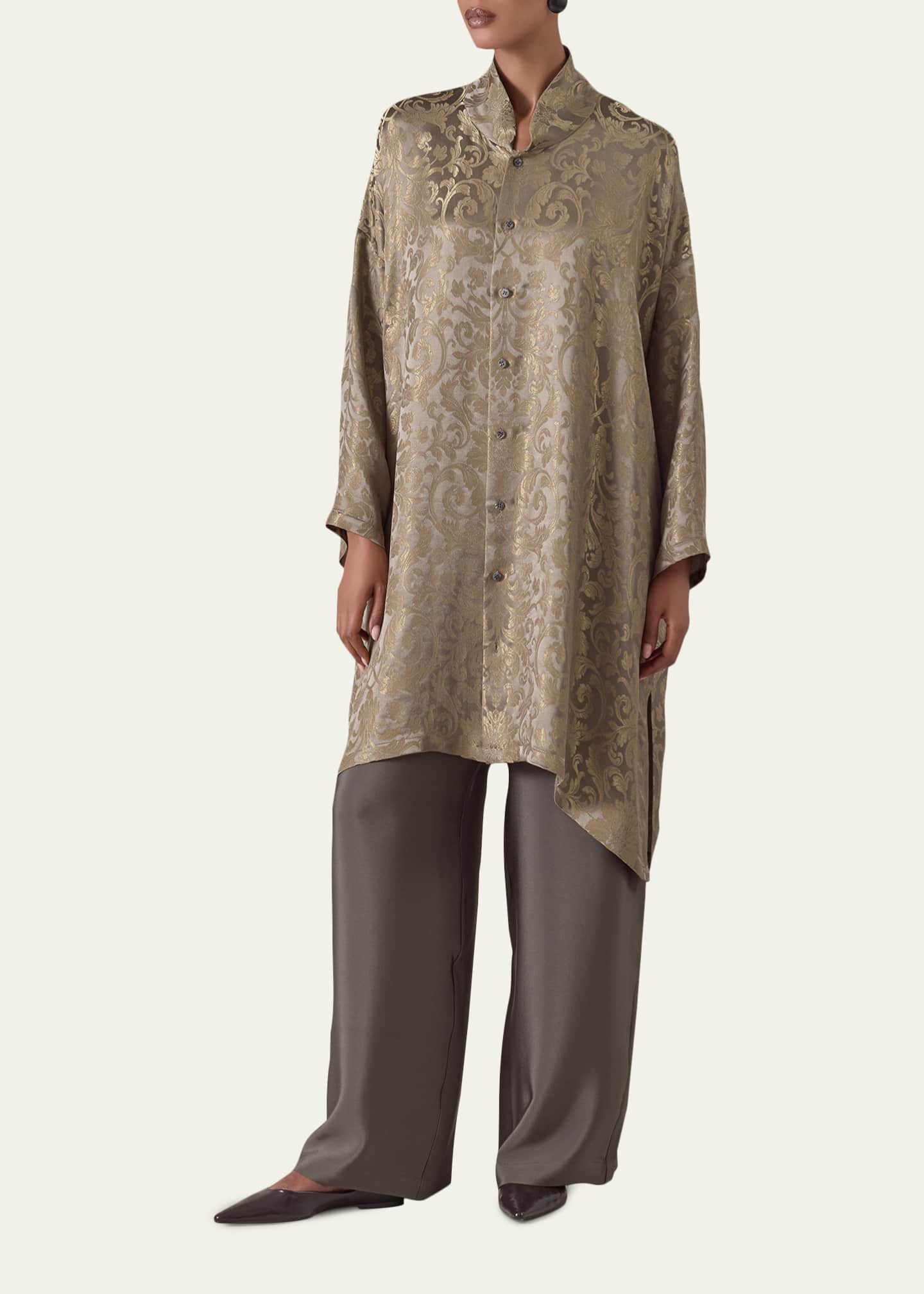 Eskandar A-Line Metallic Brocade Tunic - Bergdorf Goodman