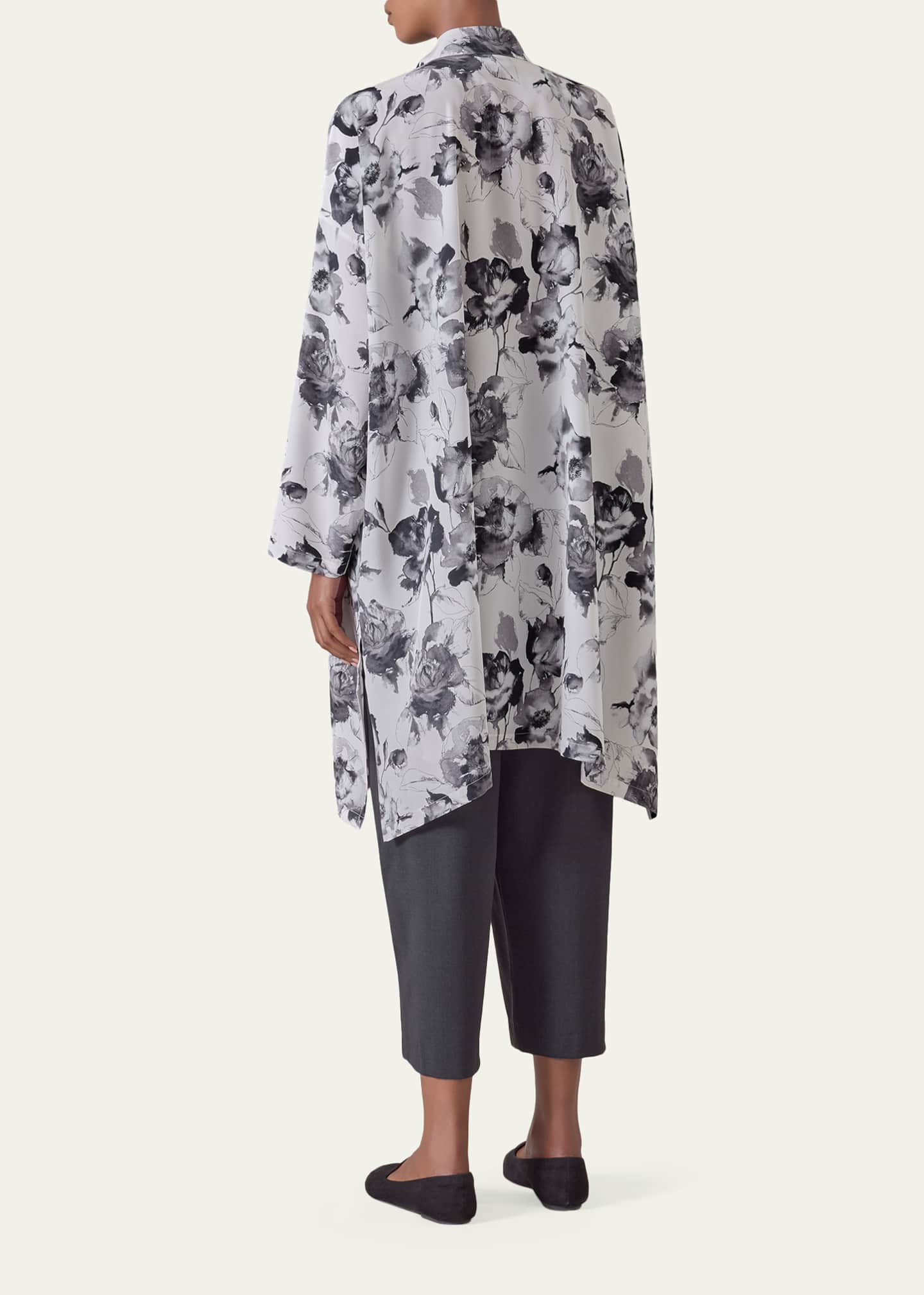 Eskandar Floral-Print Silk Chiffon Tunic - Bergdorf Goodman