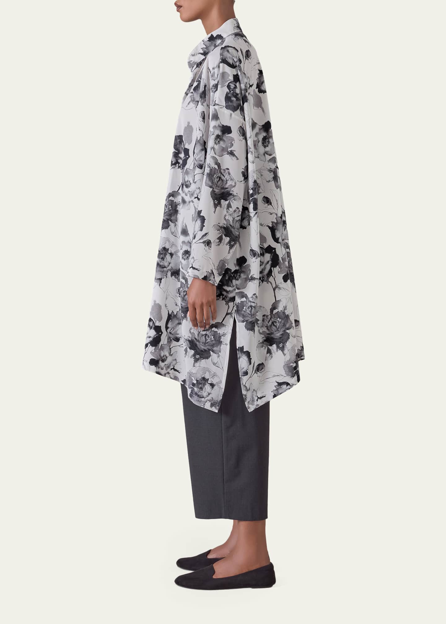 Eskandar Floral-Print Silk Chiffon Tunic - Bergdorf Goodman