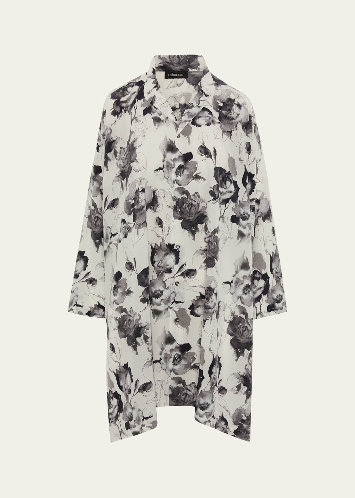 Eskandar Floral-Print Silk Chiffon Tunic - Bergdorf Goodman