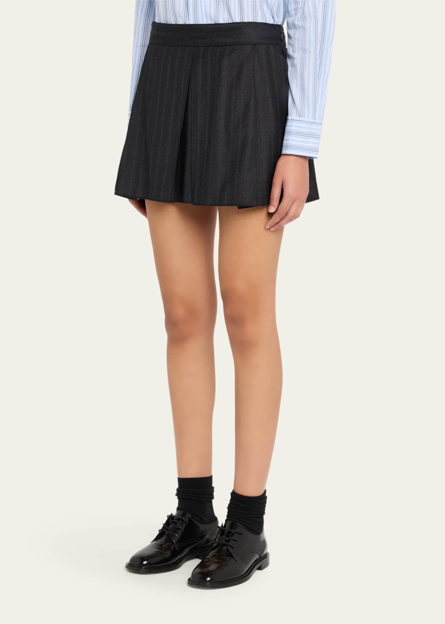 WE-AR4 The Jane Pleated Pinstripe Wool Mini Skirt - Bergdorf Goodman