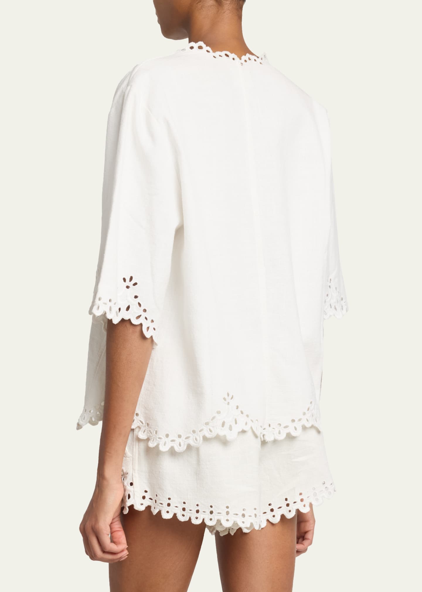 Etoile Isabel Marant Shana Eyelet Cotton Poplin Top - Bergdorf Goodman