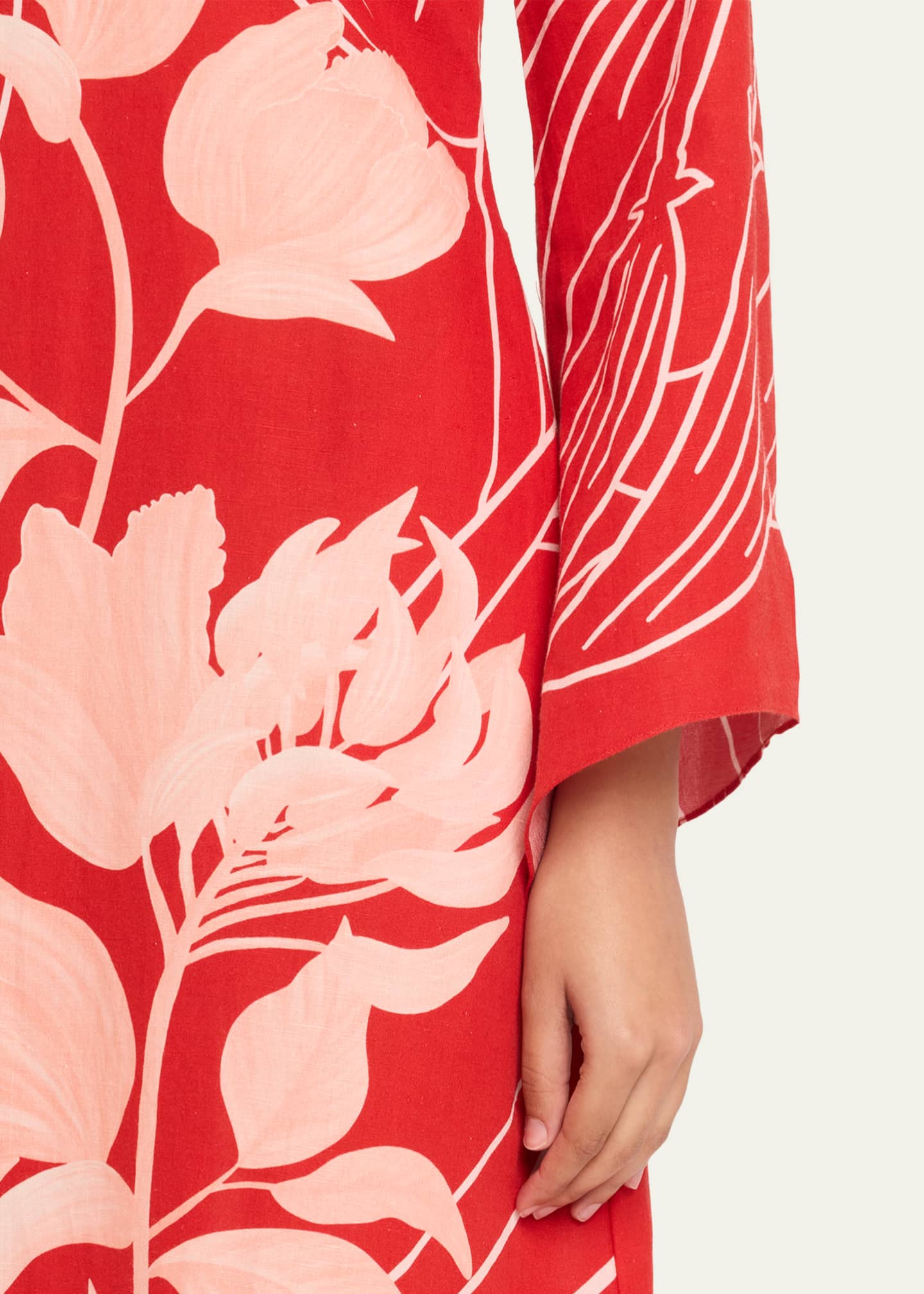 Verandah Wild Tulip Linen-Cotton Tunic - Bergdorf Goodman
