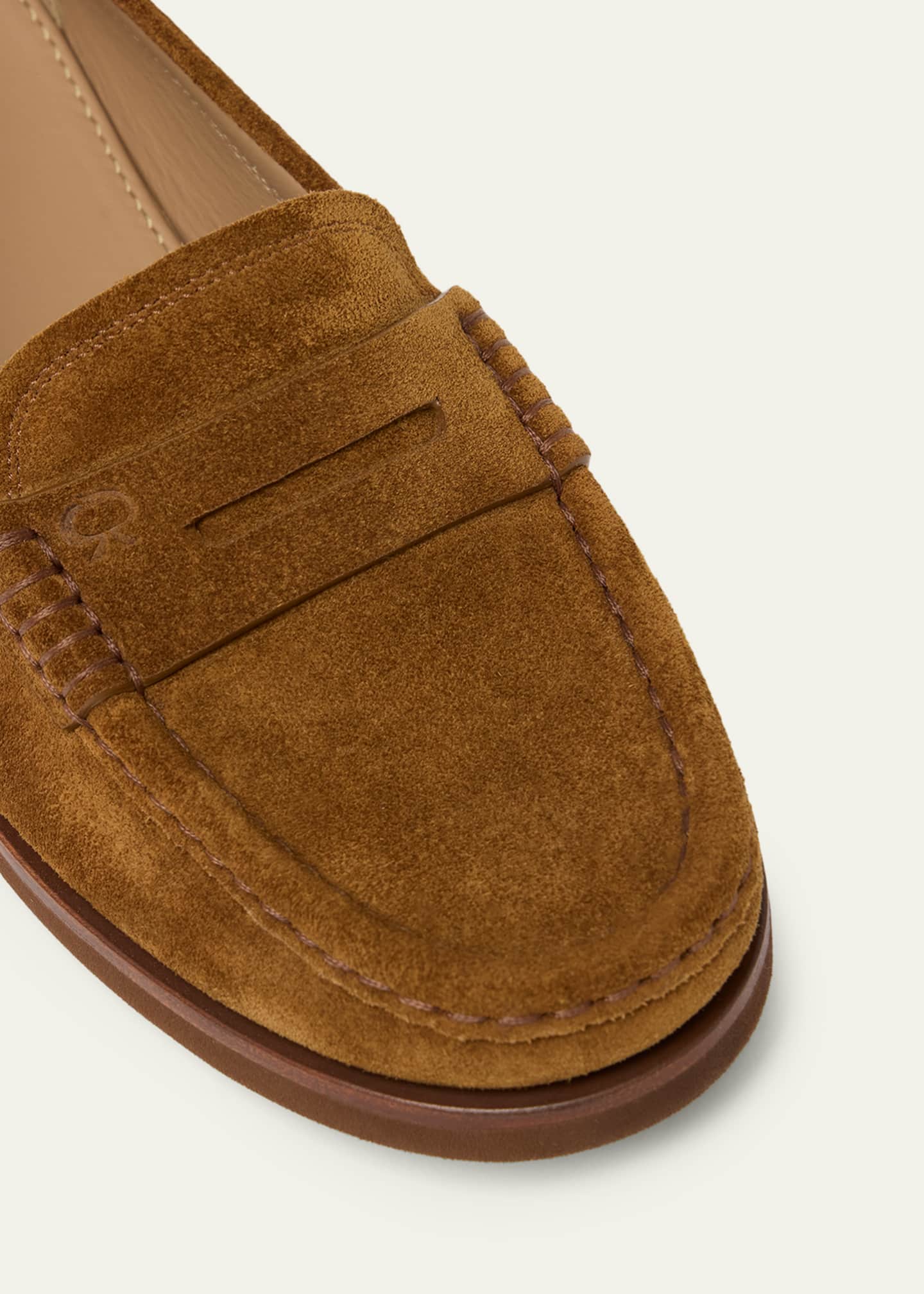 Gianvito Rossi Suede Penny Loafers - Bergdorf Goodman