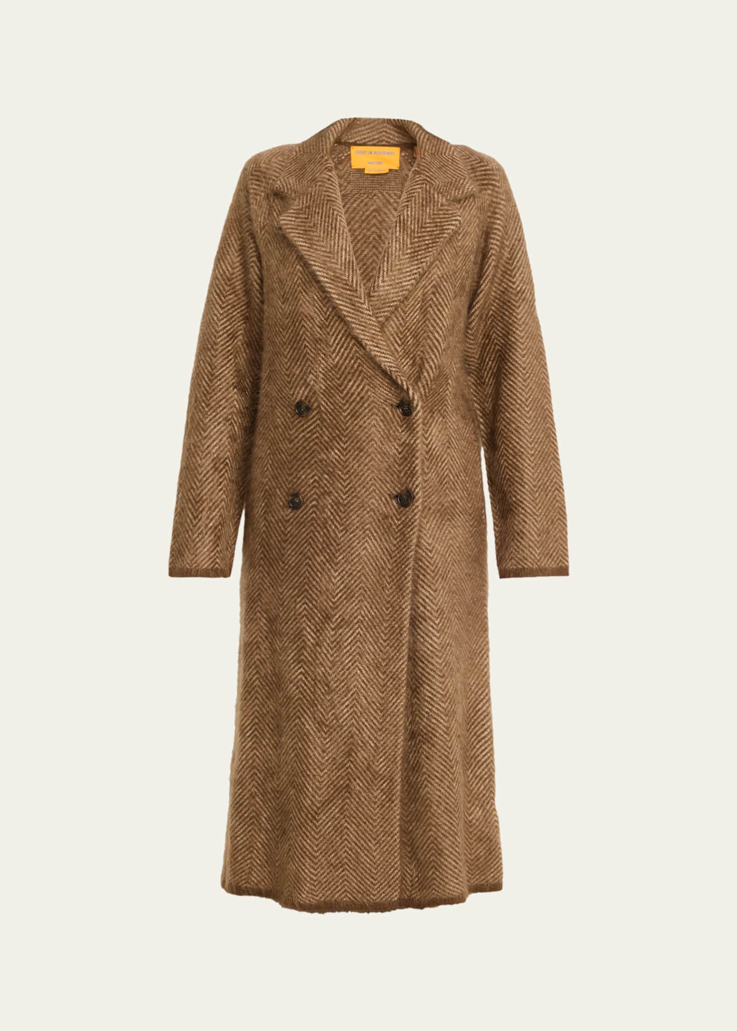 Guest in Residence Grizzly Herringbone Cashmere Double-Breasted Coat ...
