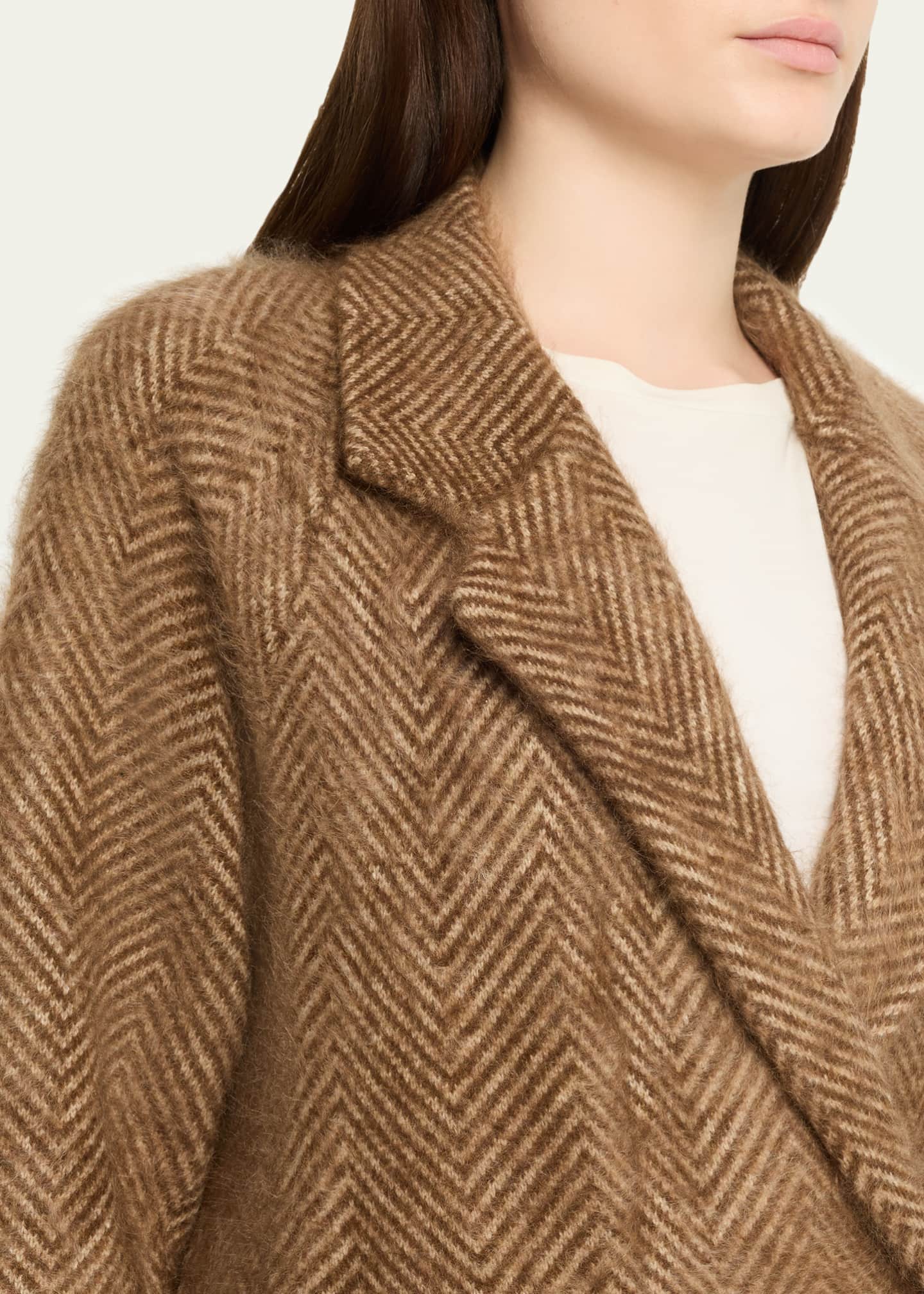 Guest in Residence Grizzly Herringbone Cashmere Double-Breasted Coat ...