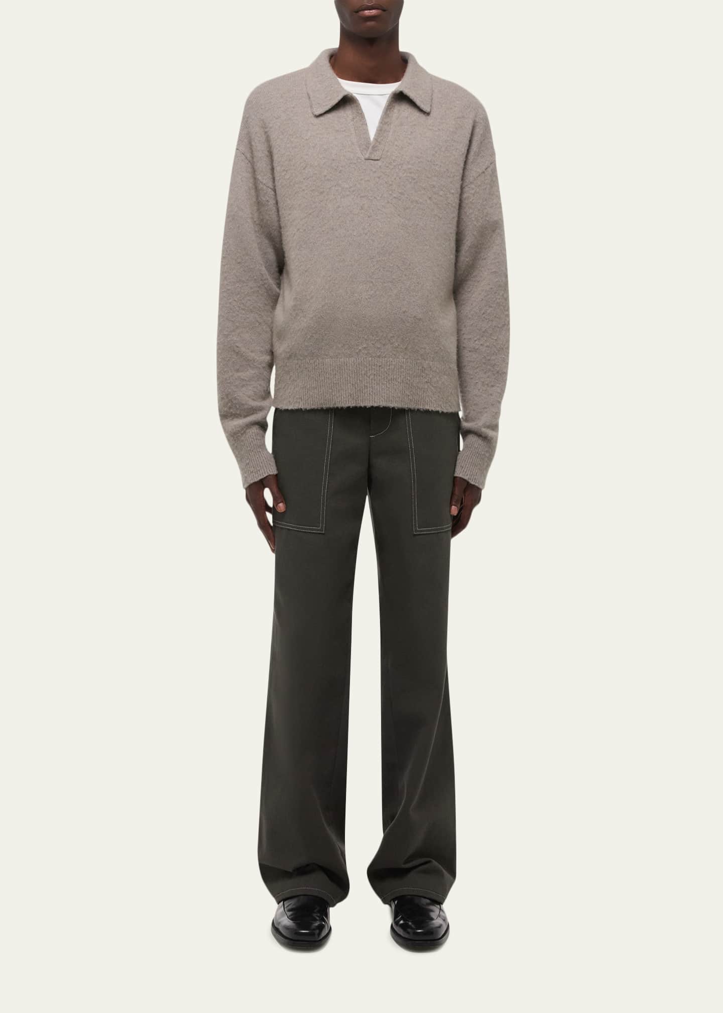 Helmut Lang Men's Brushed Polo Sweater - Bergdorf Goodman