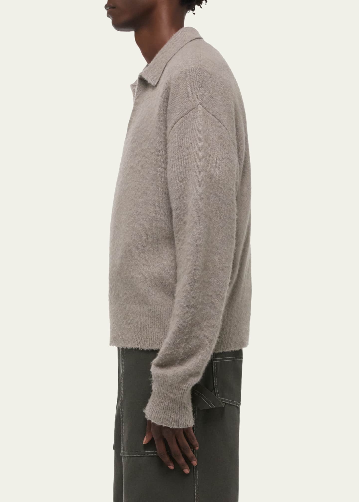 Helmut Lang Men's Brushed Polo Sweater - Bergdorf Goodman