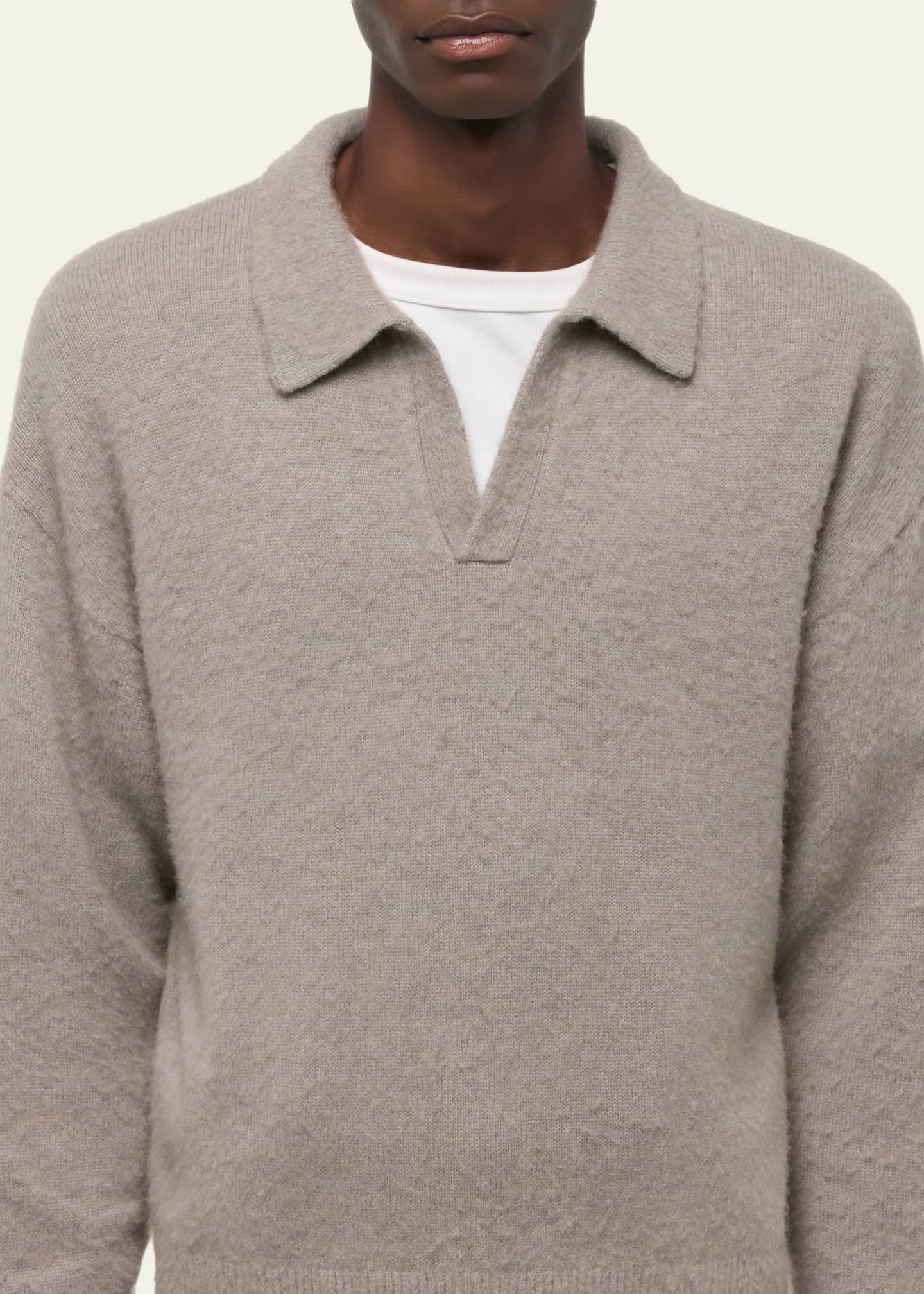 Helmut Lang Men's Brushed Polo Sweater - Bergdorf Goodman