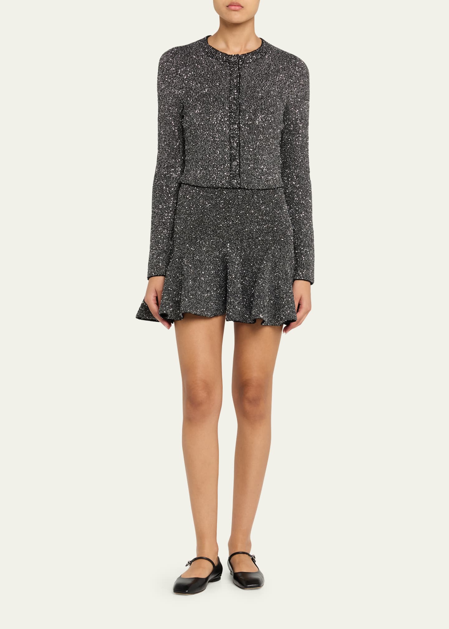 LoveShackFancy Ferra Sequined Knit Cardigan - Bergdorf Goodman