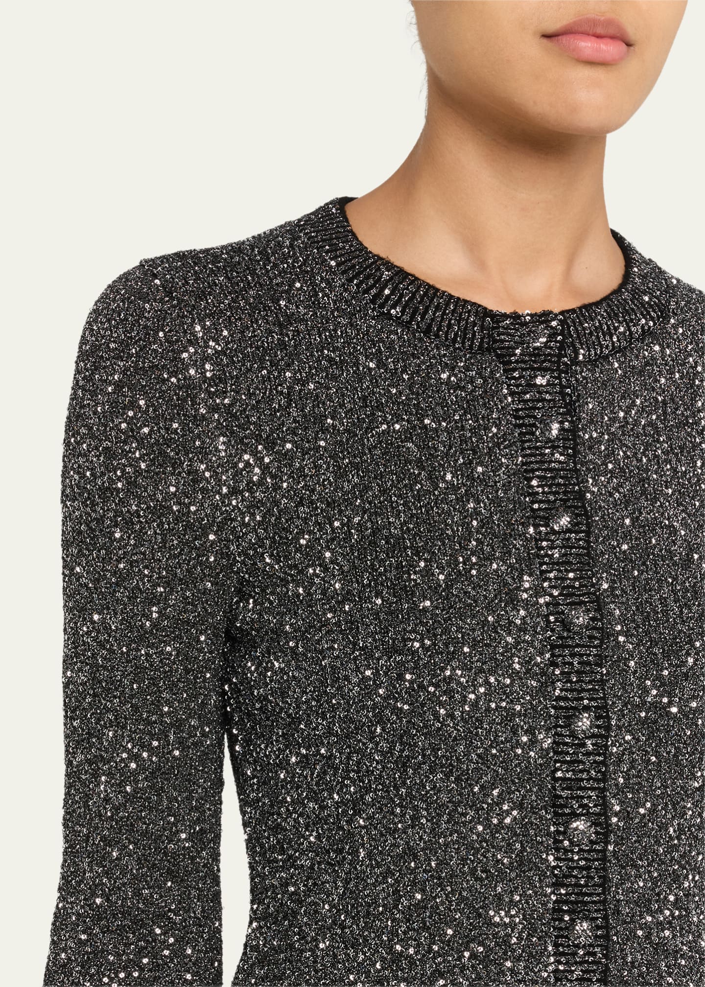 LoveShackFancy Ferra Sequined Knit Cardigan - Bergdorf Goodman