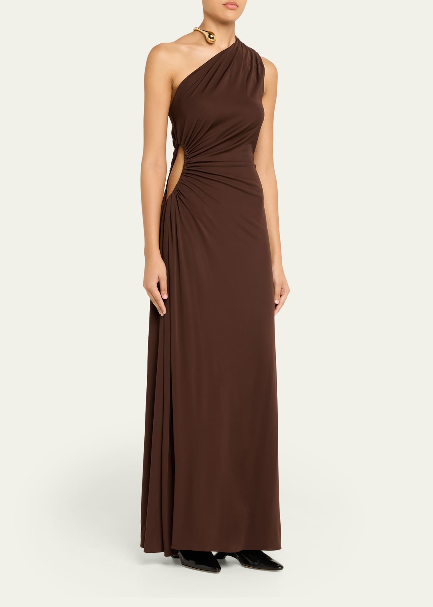 Bottega Veneta Crepe Viscose Jersey One-Shoulder Dress - Bergdorf Goodman