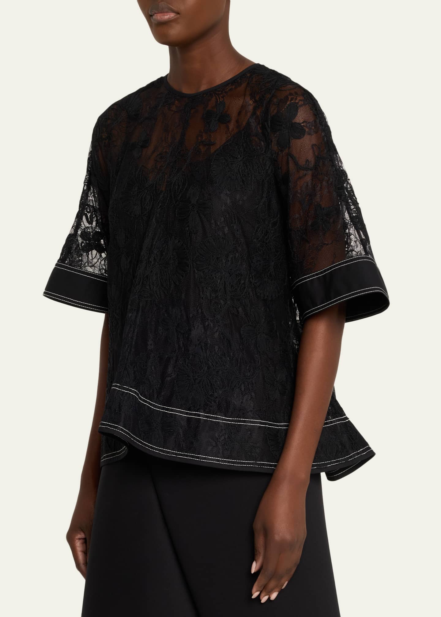 3.1 Phillip Lim Floral Lace Dimensional Blouse - Bergdorf Goodman