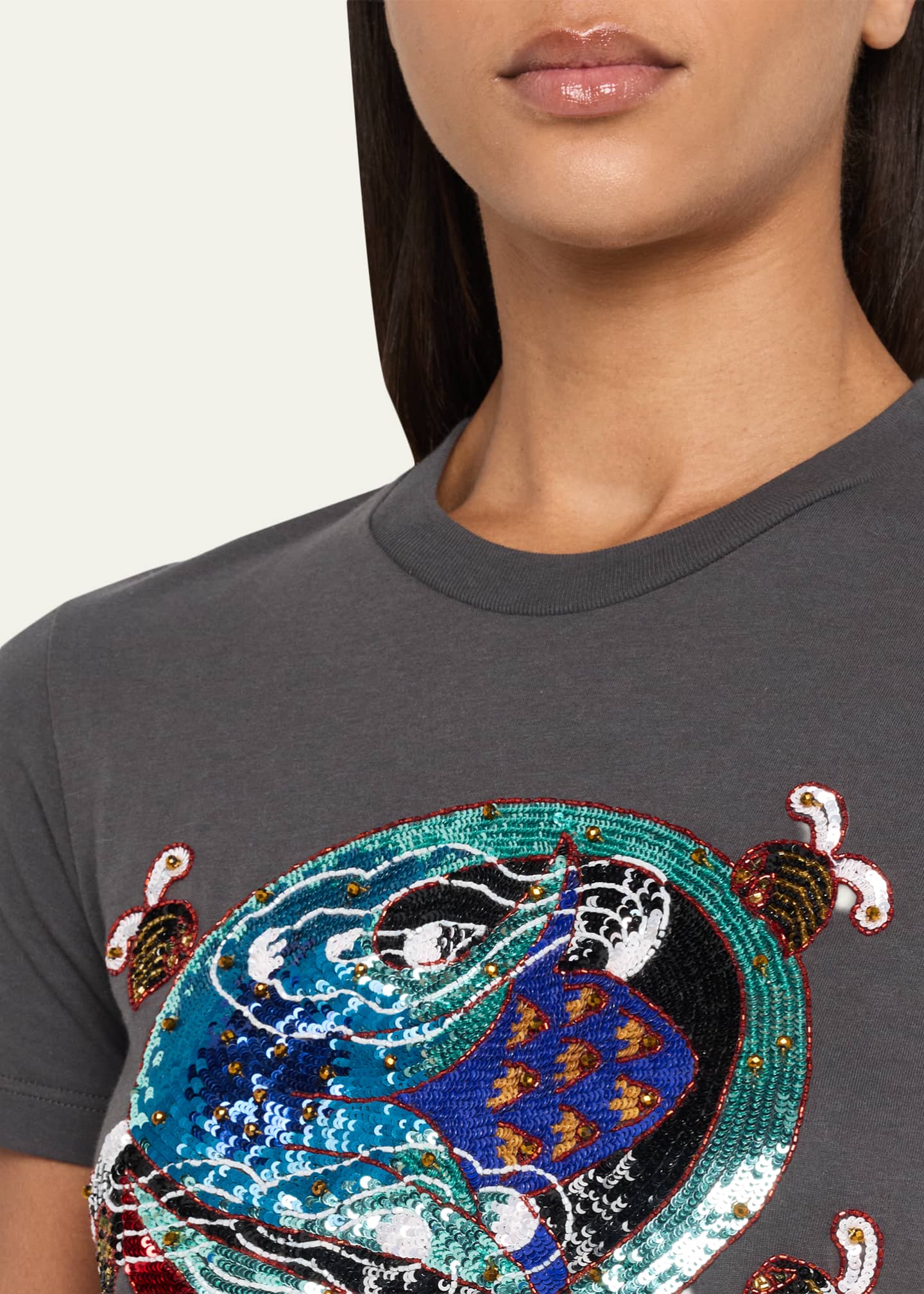 Etro Short-Sleeve Embroidered Graphic T-Shirt - Bergdorf Goodman