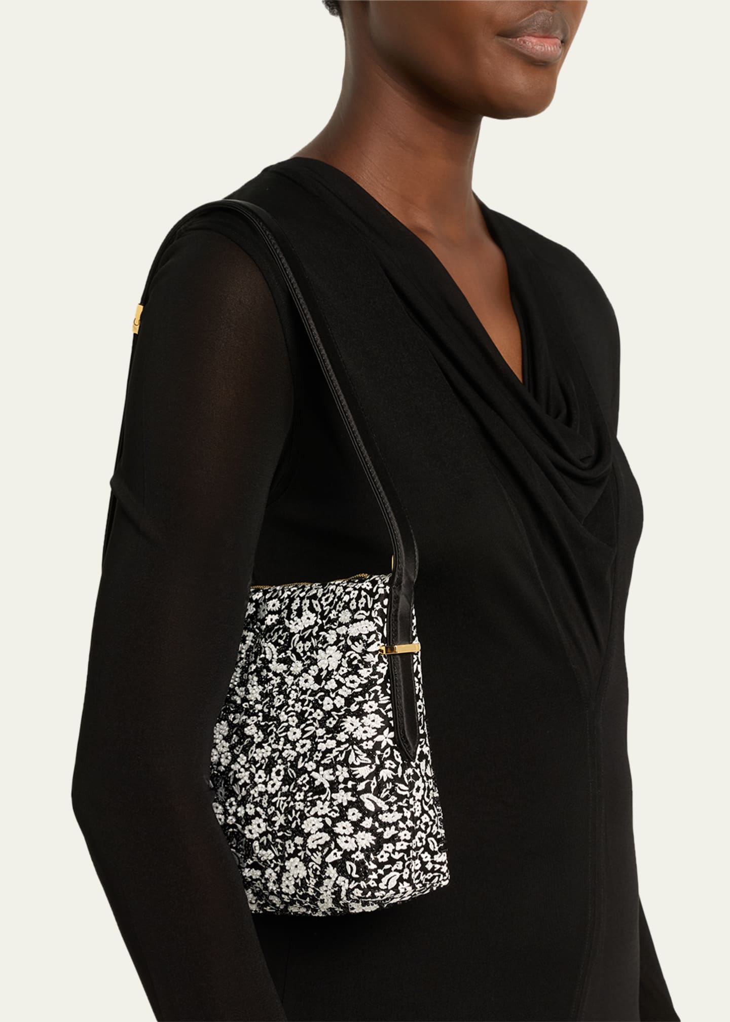 Toteme Bevel Beaded Floral Shoulder Bag - Bergdorf Goodman