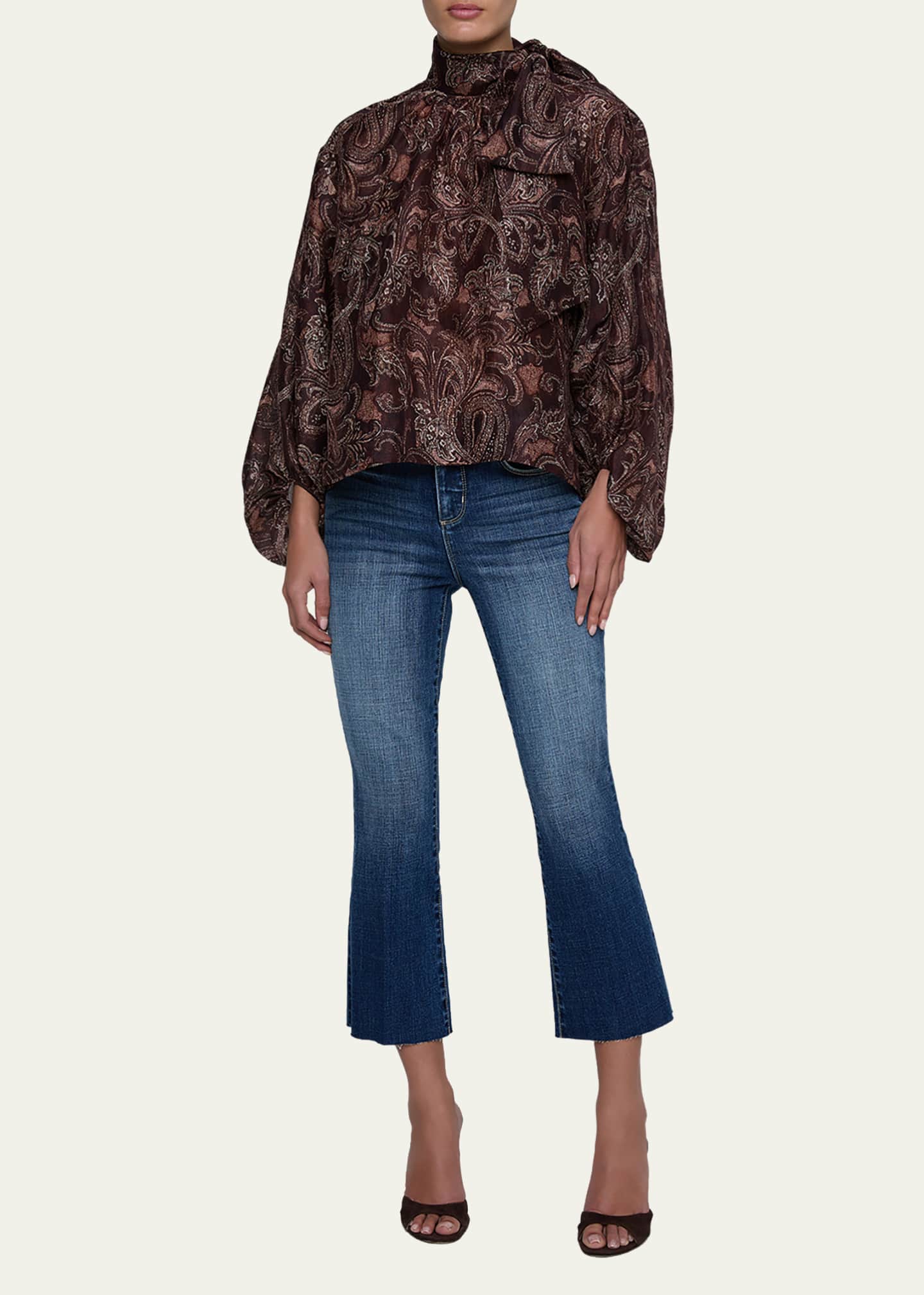 L'Agence Rhett Paisley Organza Blouse - Bergdorf Goodman