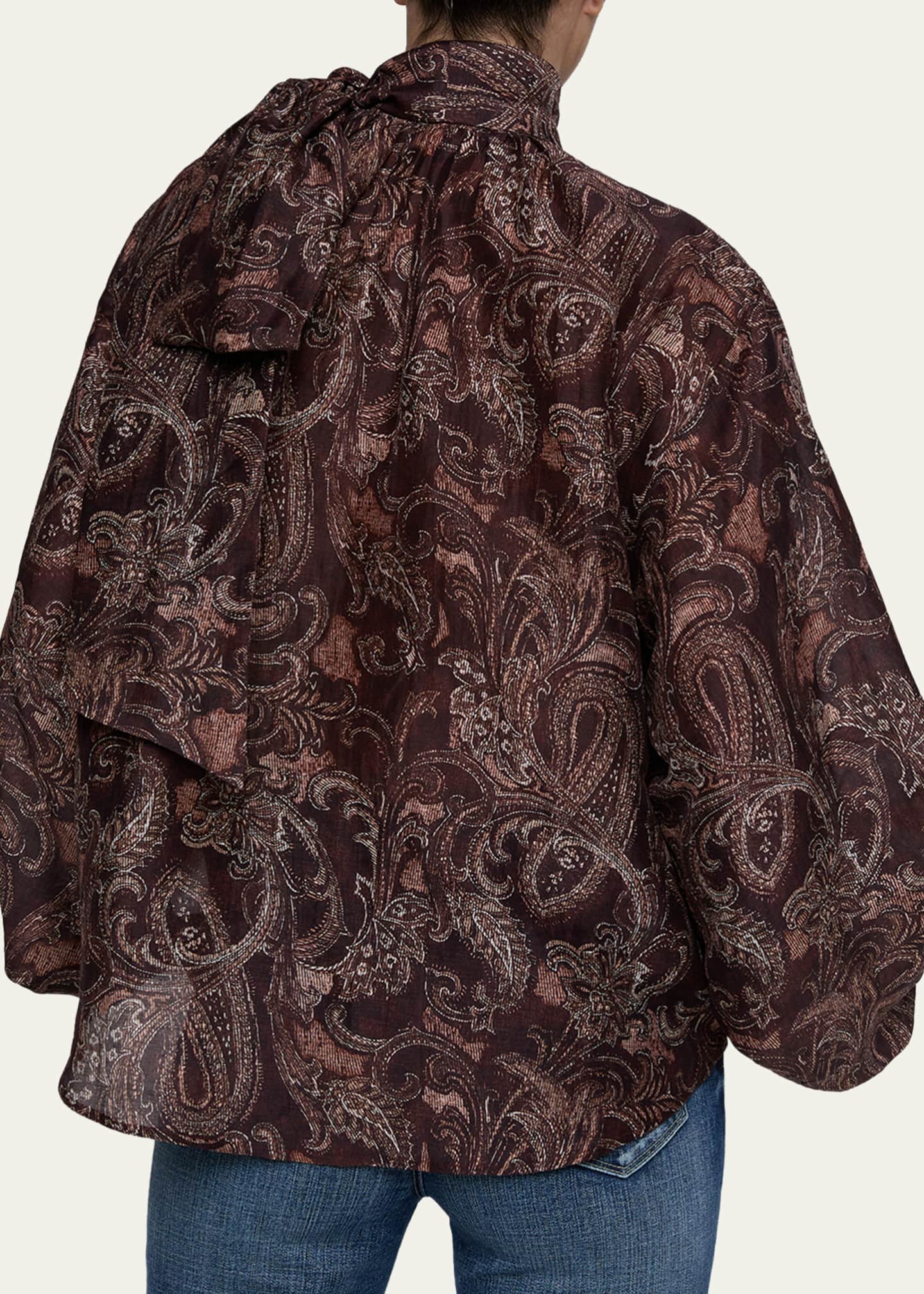 L'Agence Rhett Paisley Organza Blouse - Bergdorf Goodman