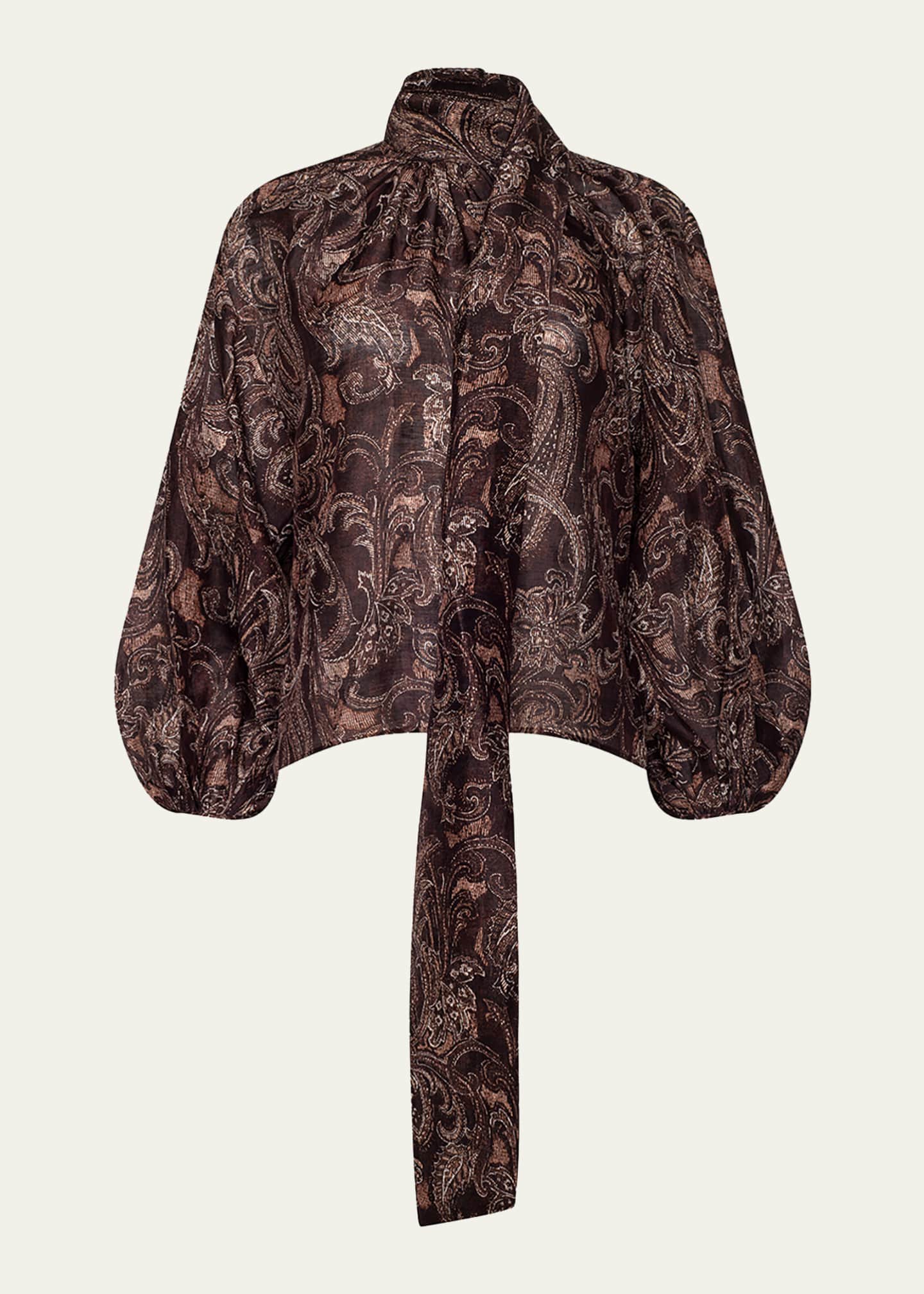 L'Agence Rhett Paisley Organza Blouse - Bergdorf Goodman