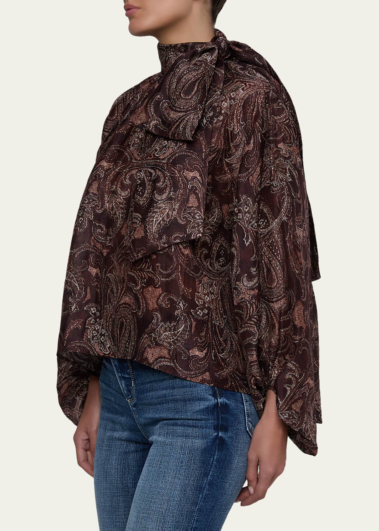 L'Agence Rhett Paisley Organza Blouse - Bergdorf Goodman