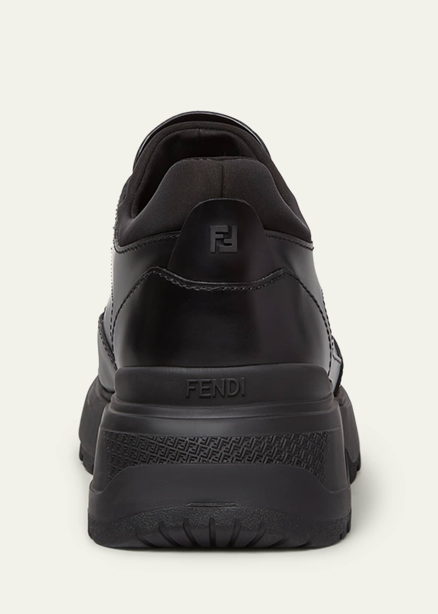 Fendi Men's Force Light Leather Chunky Sneakers - Bergdorf Goodman