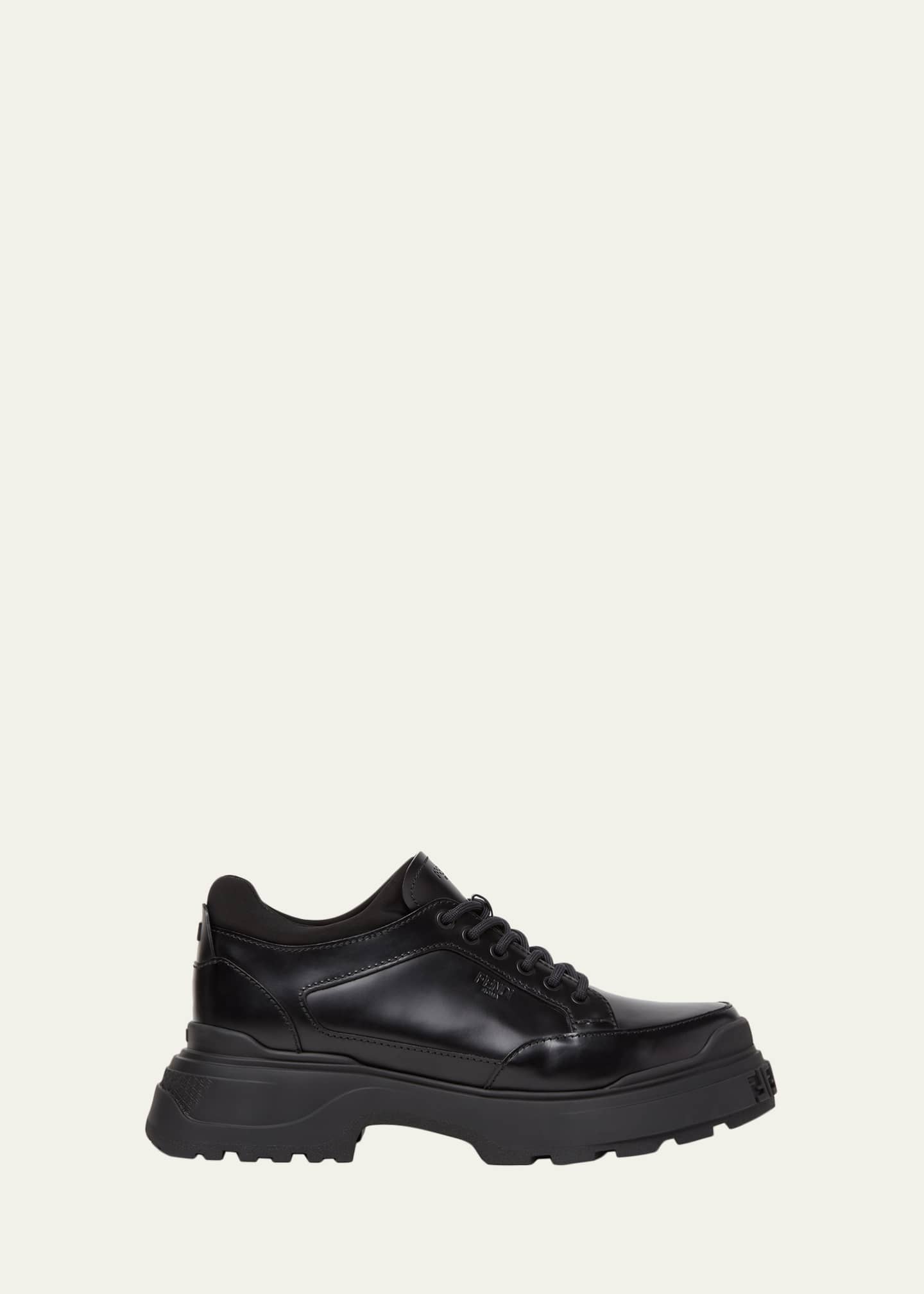 Fendi Men's Force Light Leather Chunky Sneakers - Bergdorf Goodman