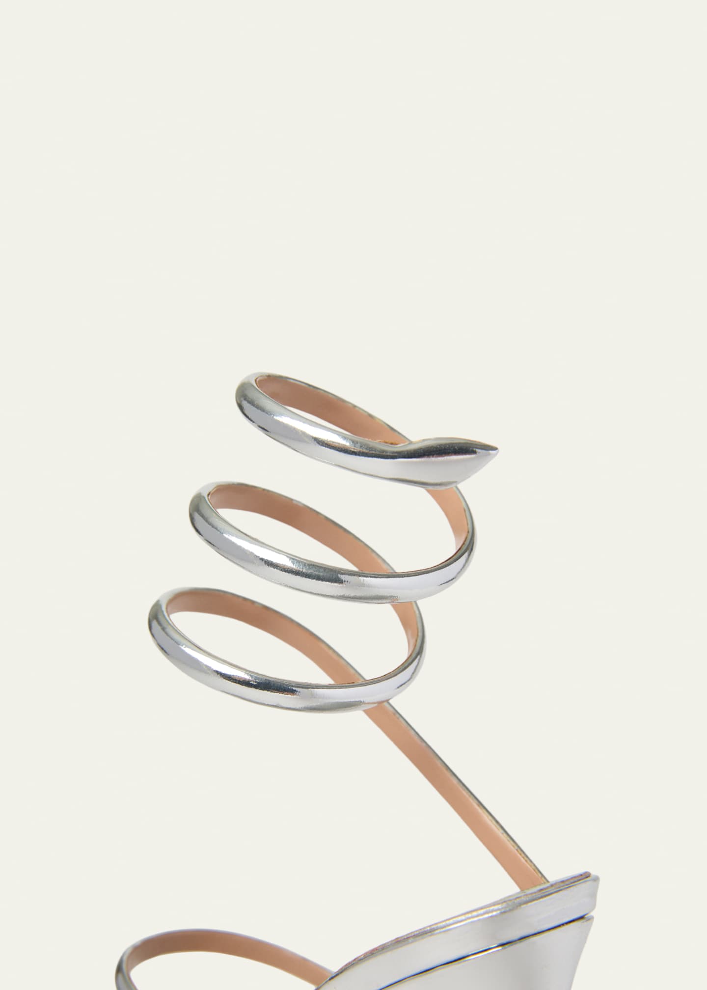 Rene Caovilla 105mm Cleo Metallic Leather Sandals - Bergdorf Goodman