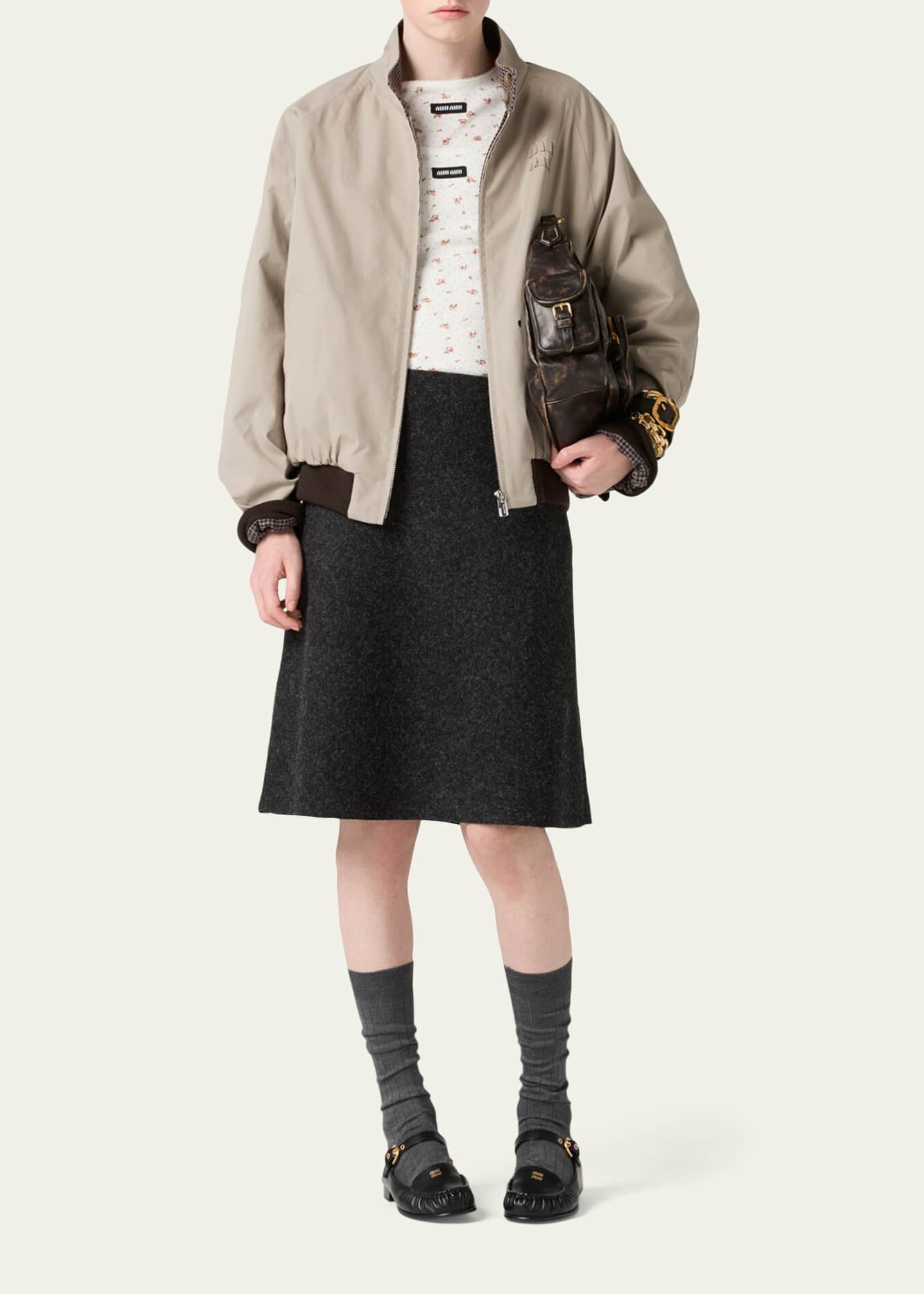 Miu Miu Reversible Houndstooth Zip Jacket - Bergdorf Goodman